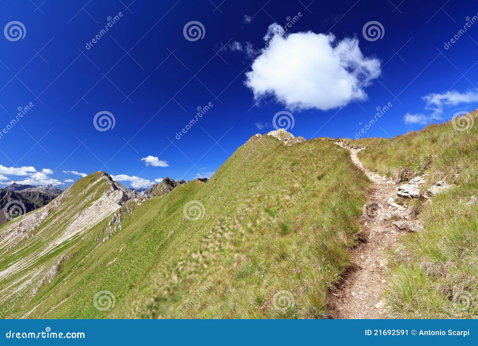 Pathway on mountain ridge stock image. Image of alps - 21692591
