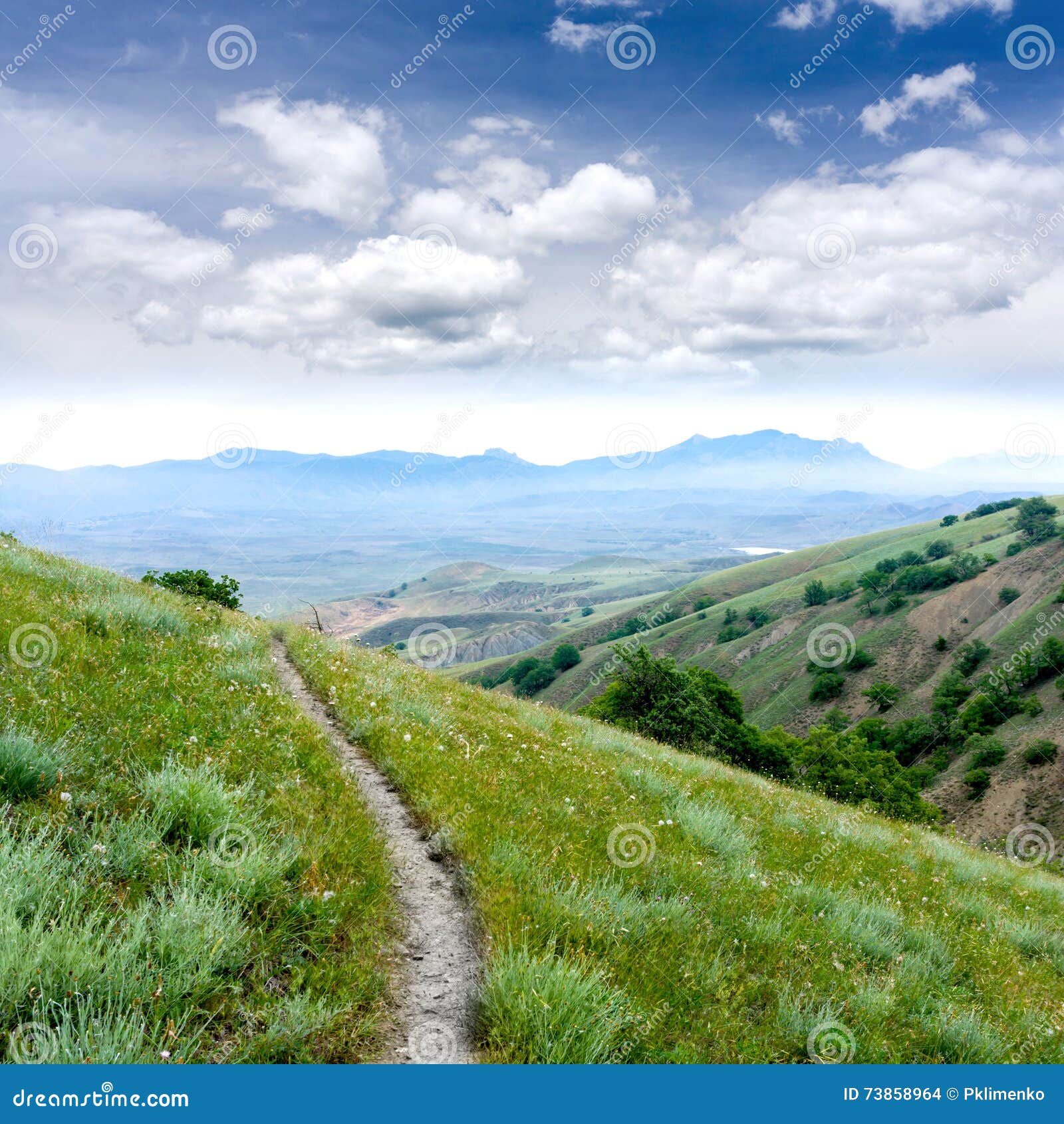 Pathway on Mountain S Slope Stock Photo - Image of backpacking, outdoor ...