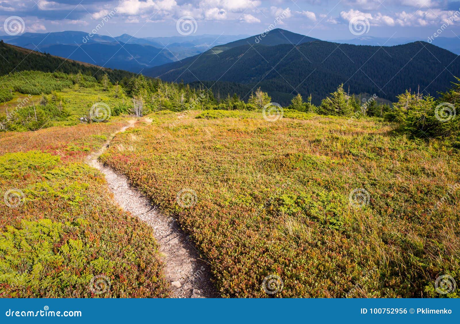 Pathway in mountains stock photo. Image of hiking, background - 100752956