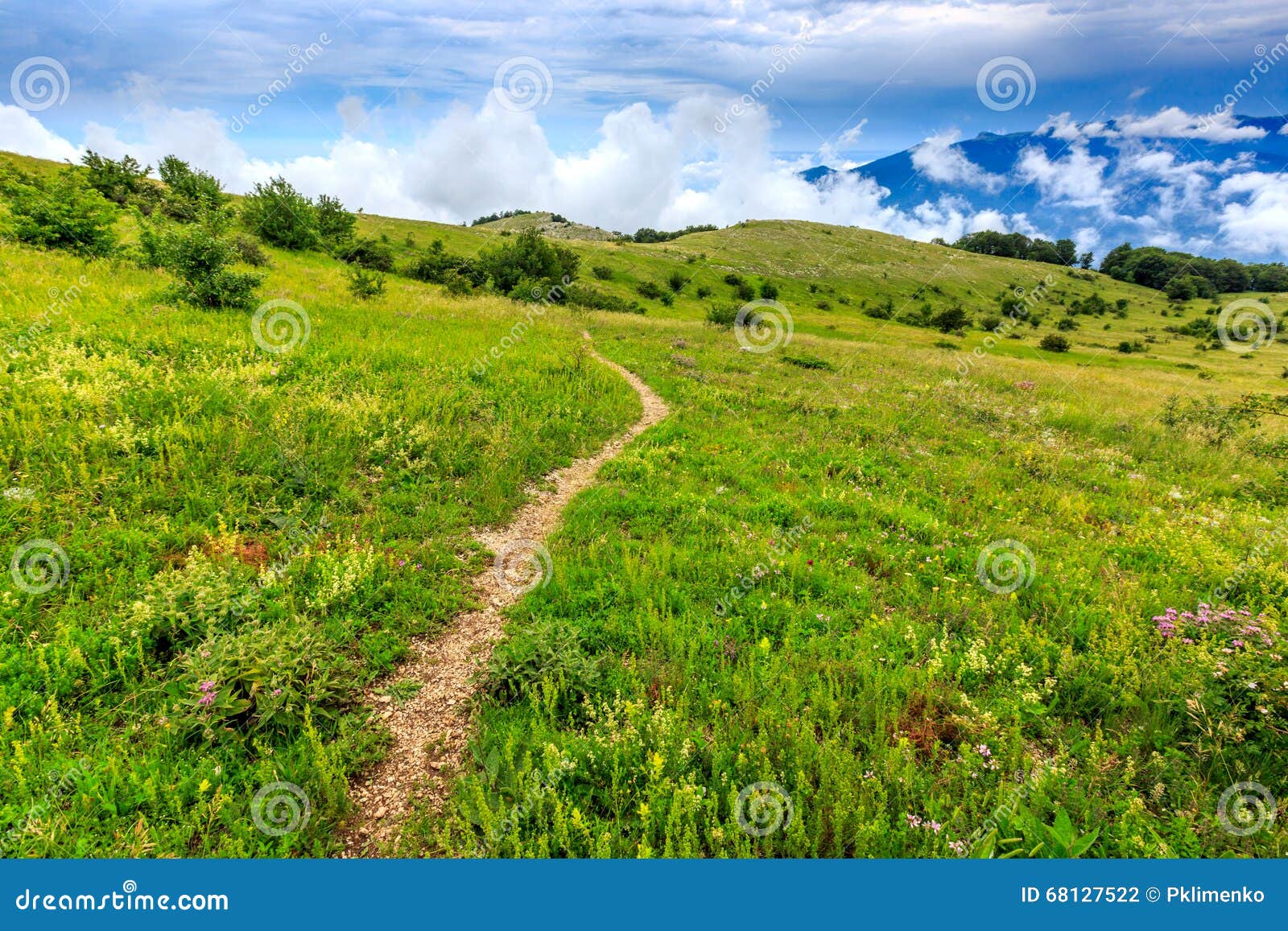 Pathway in mountains stock photo. Image of mountain, blue - 68127522