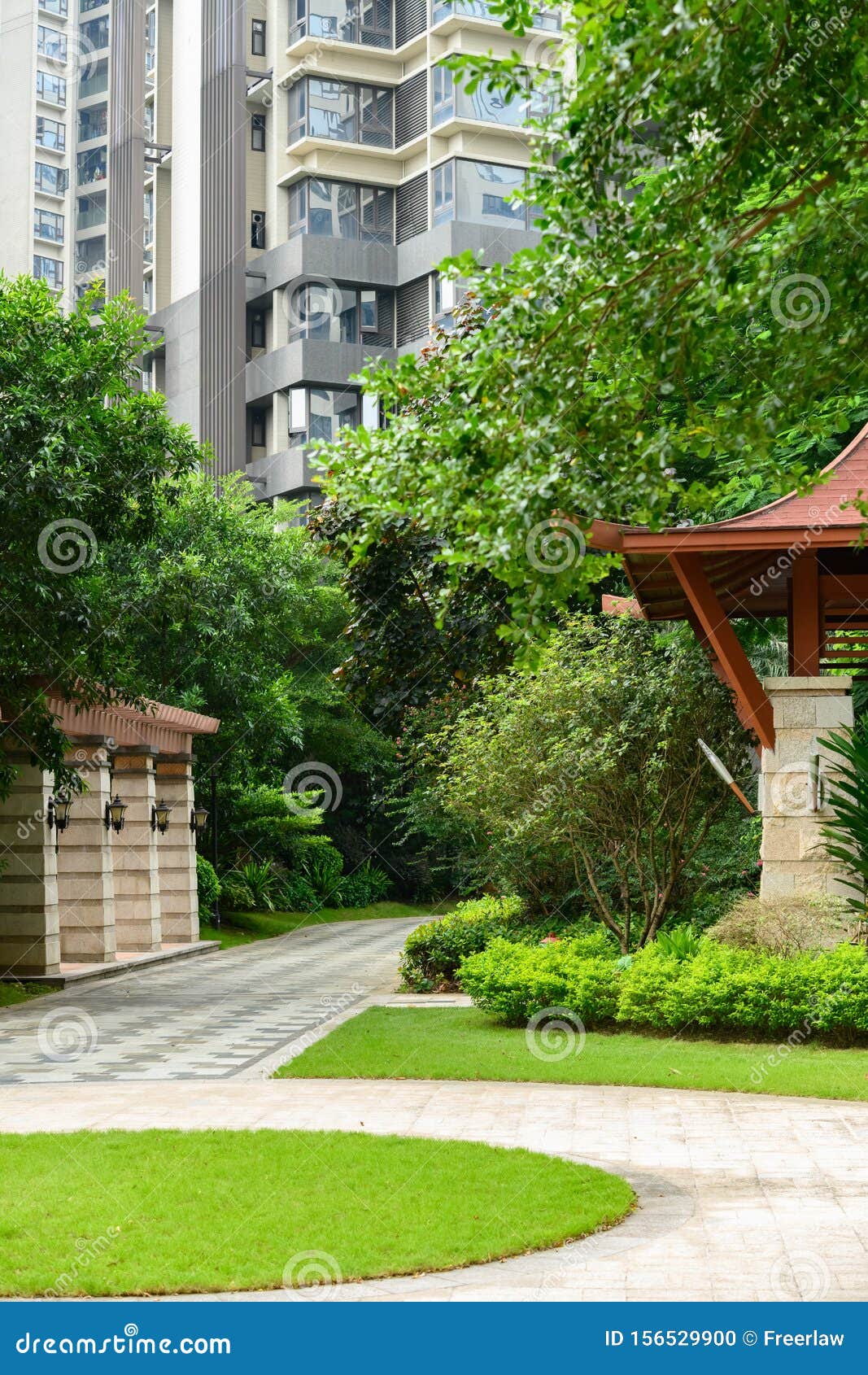 Pathway in Outdoor of Residential Building Stock Photo - Image of ...