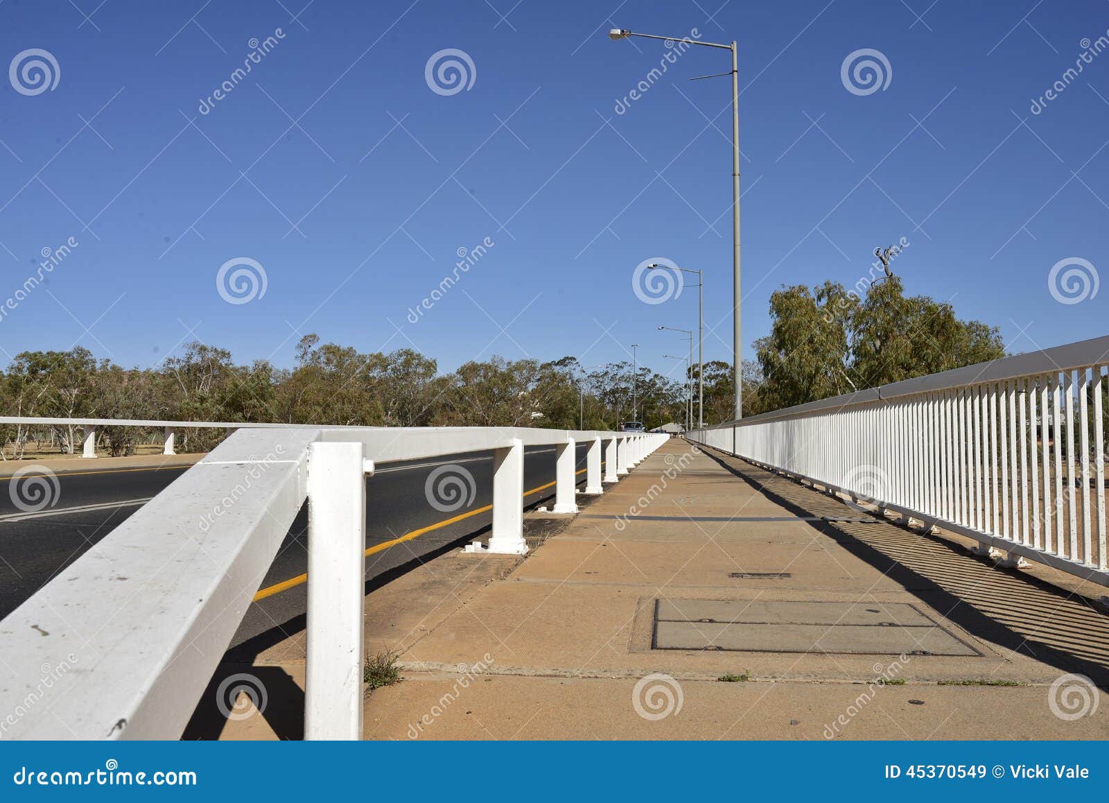 Pathway Over Bridge. stock image. Image of post, railings - 45370549