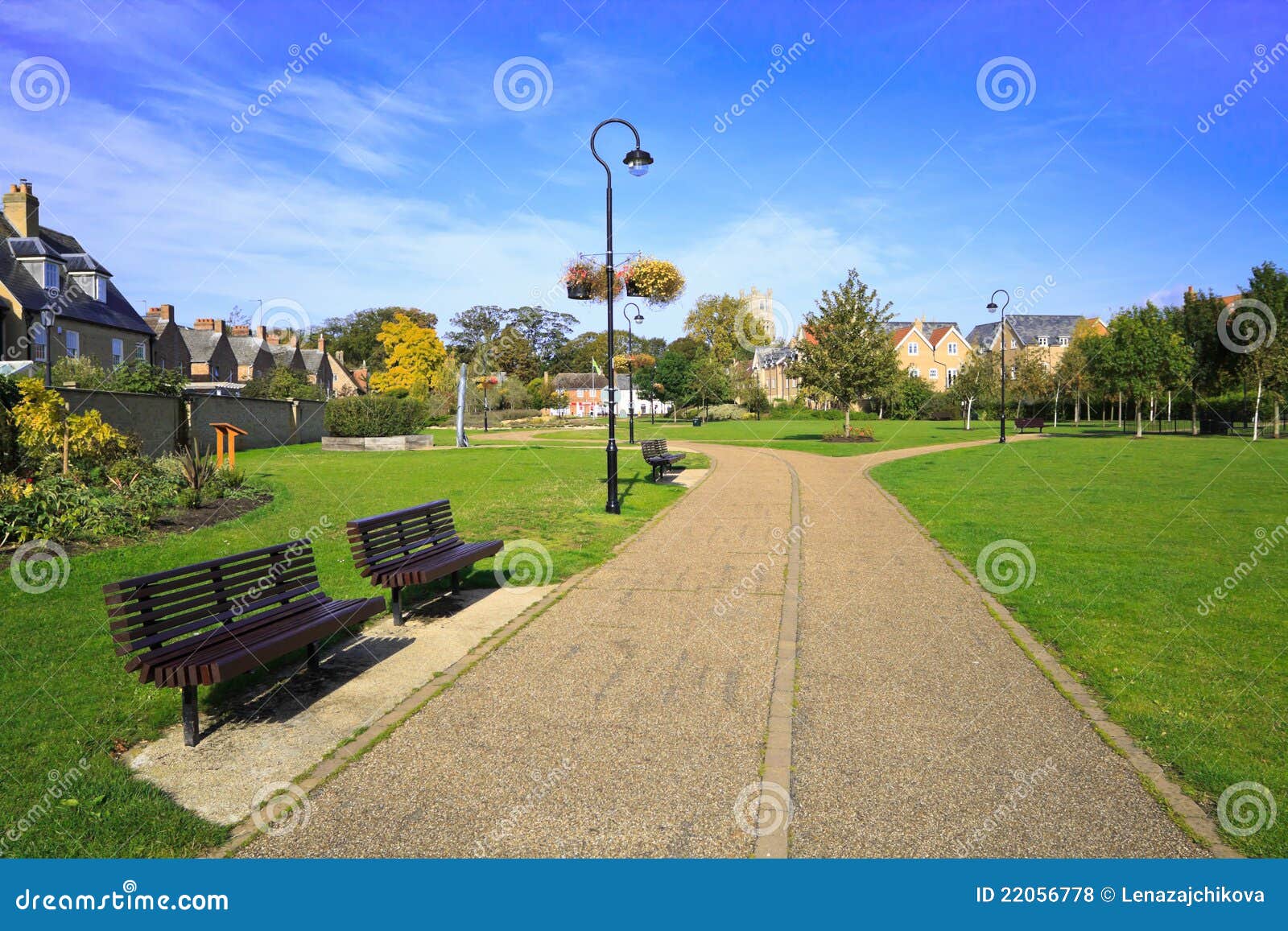 Pathway through the park stock photo. Image of cambridge - 22056778