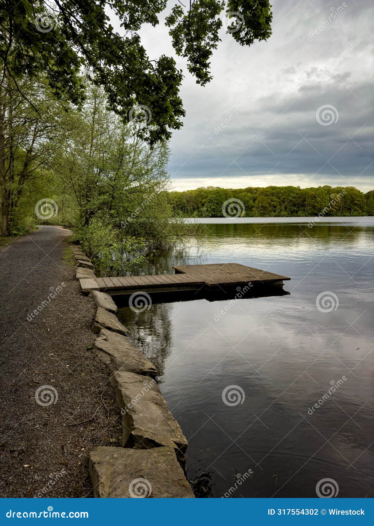 Pathway beside a Riverbank during the Onset of Spring Stock Photo ...