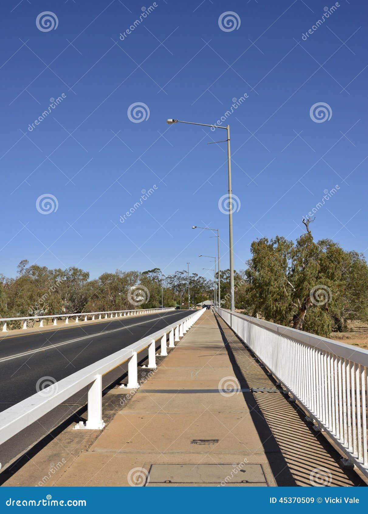 Pathway and Road Over Bridge. Stock Image - Image of photograph, road ...