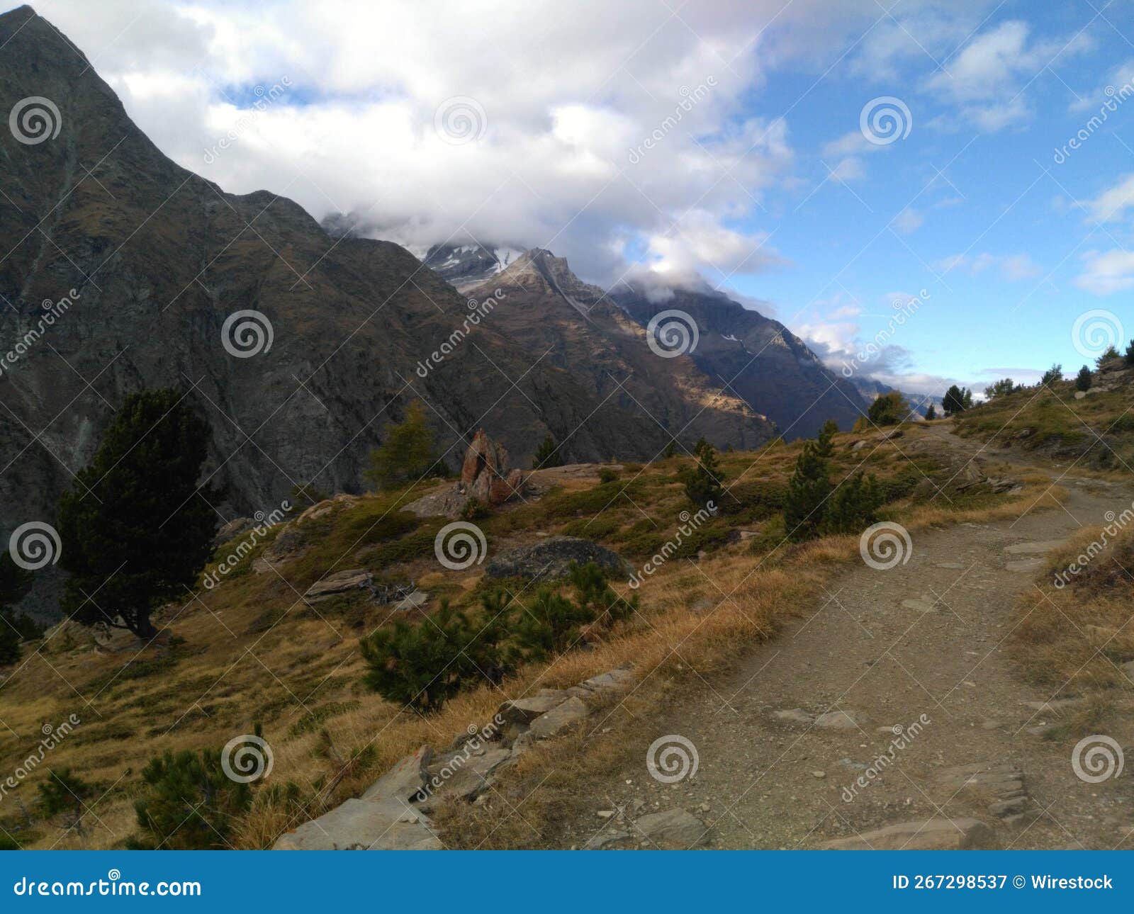 Pathway on the Rocky Hillside Stock Image - Image of park, valley ...