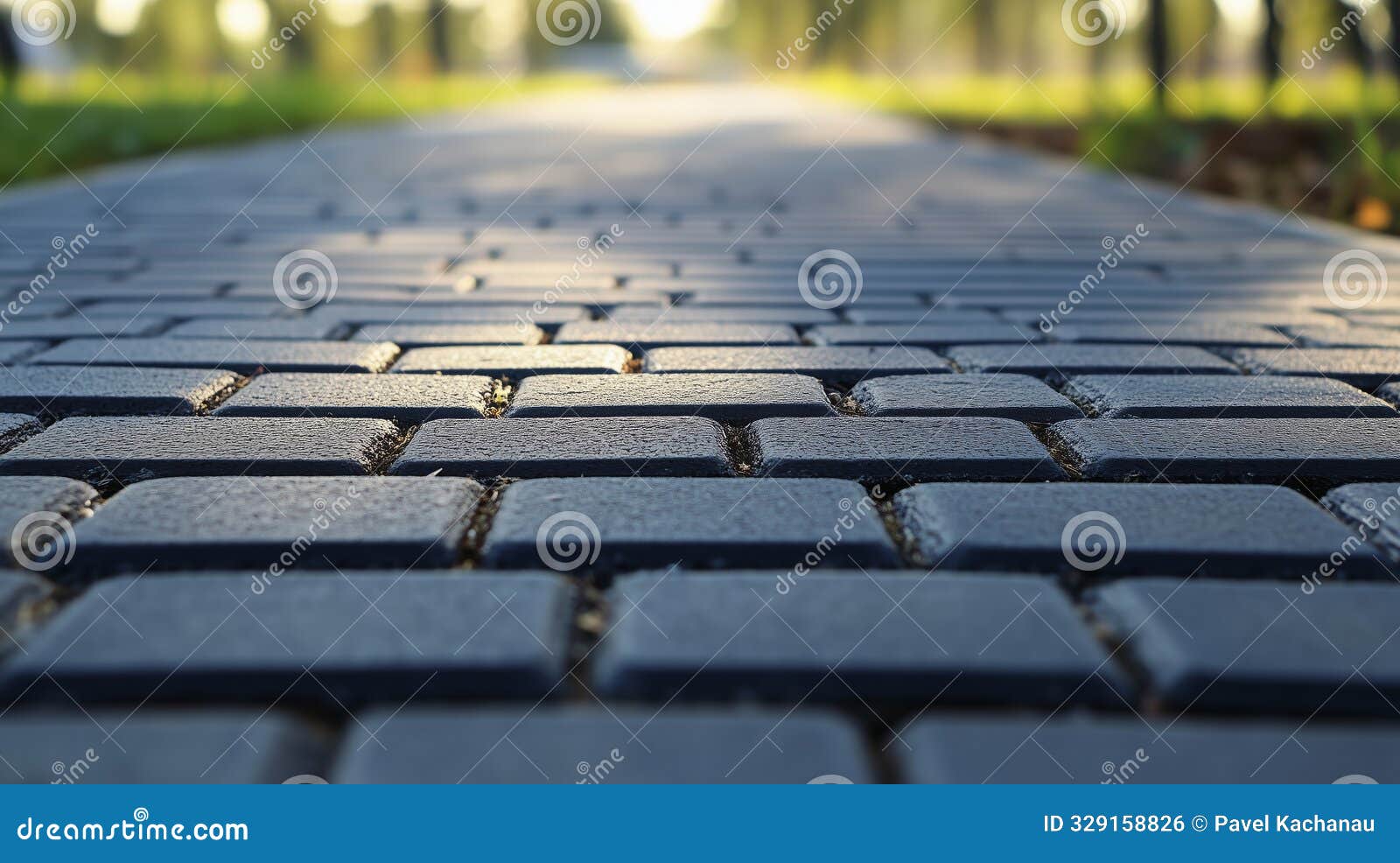 Pathway with Tactile Paving for the Blind in a Bright Outdoor Setting ...