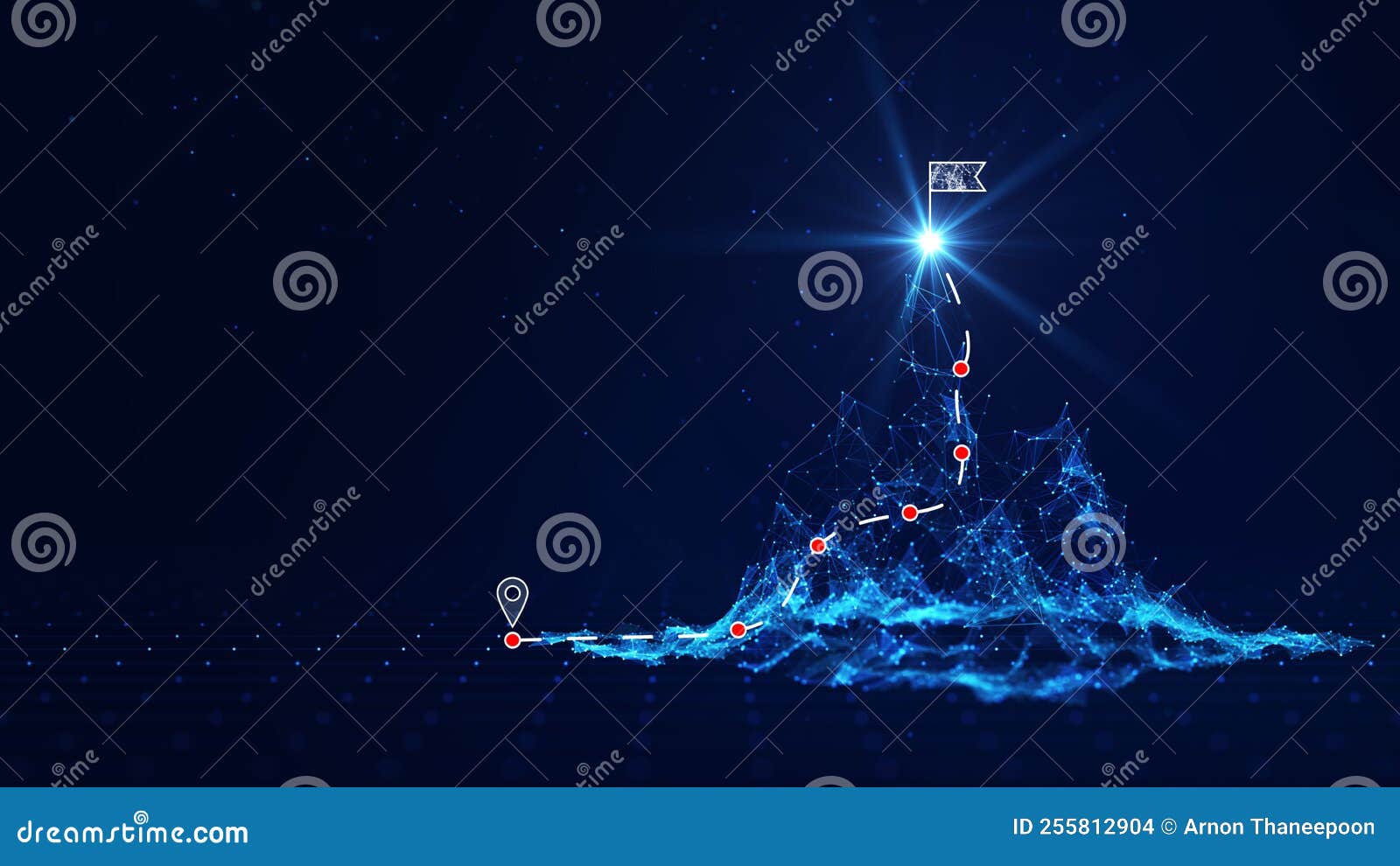 Pathway Technology Concept for Business Success. Interconnected ...