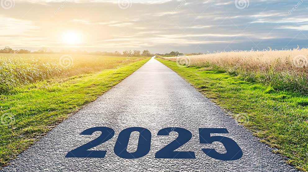 Pathway To the Future with 2025 Marked Ahead Stock Illustration ...