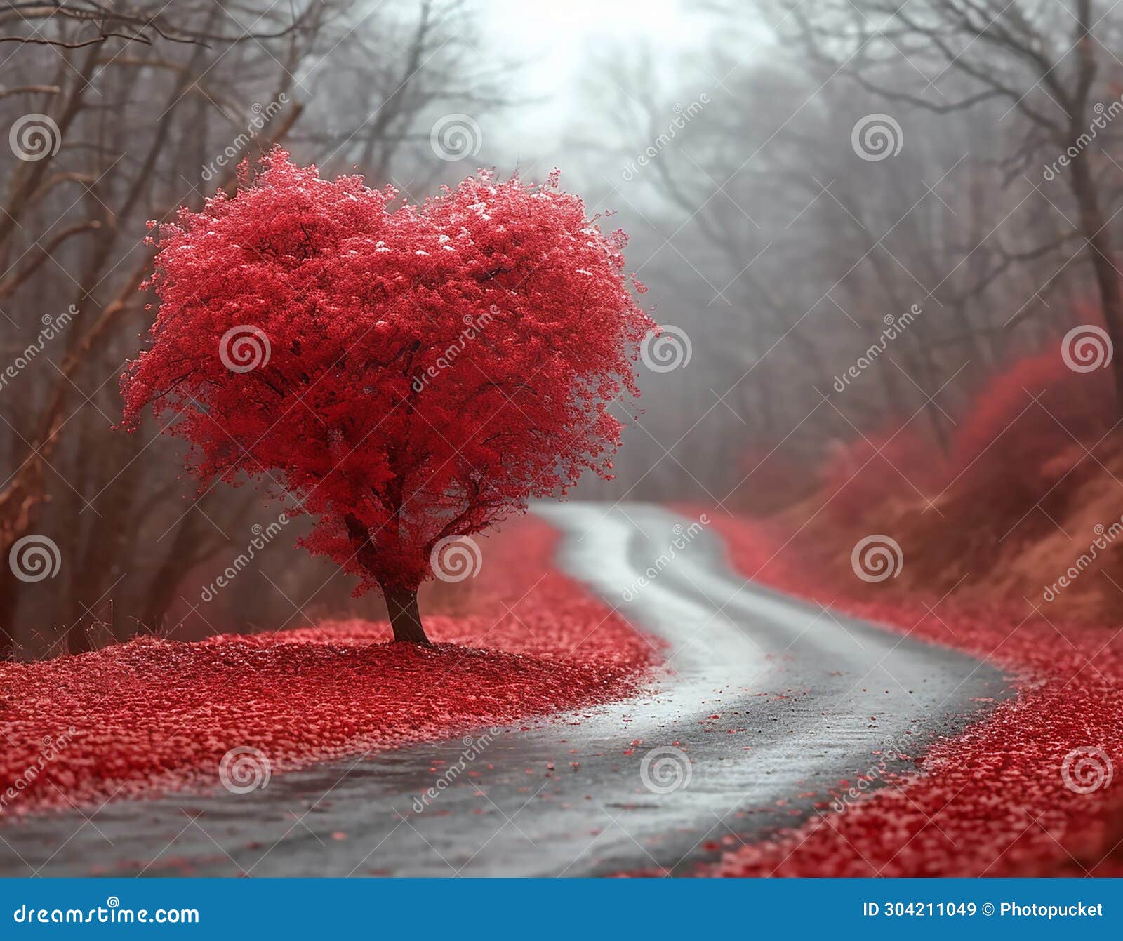 Pathway to love stock illustration. Illustration of landscape - 304211049