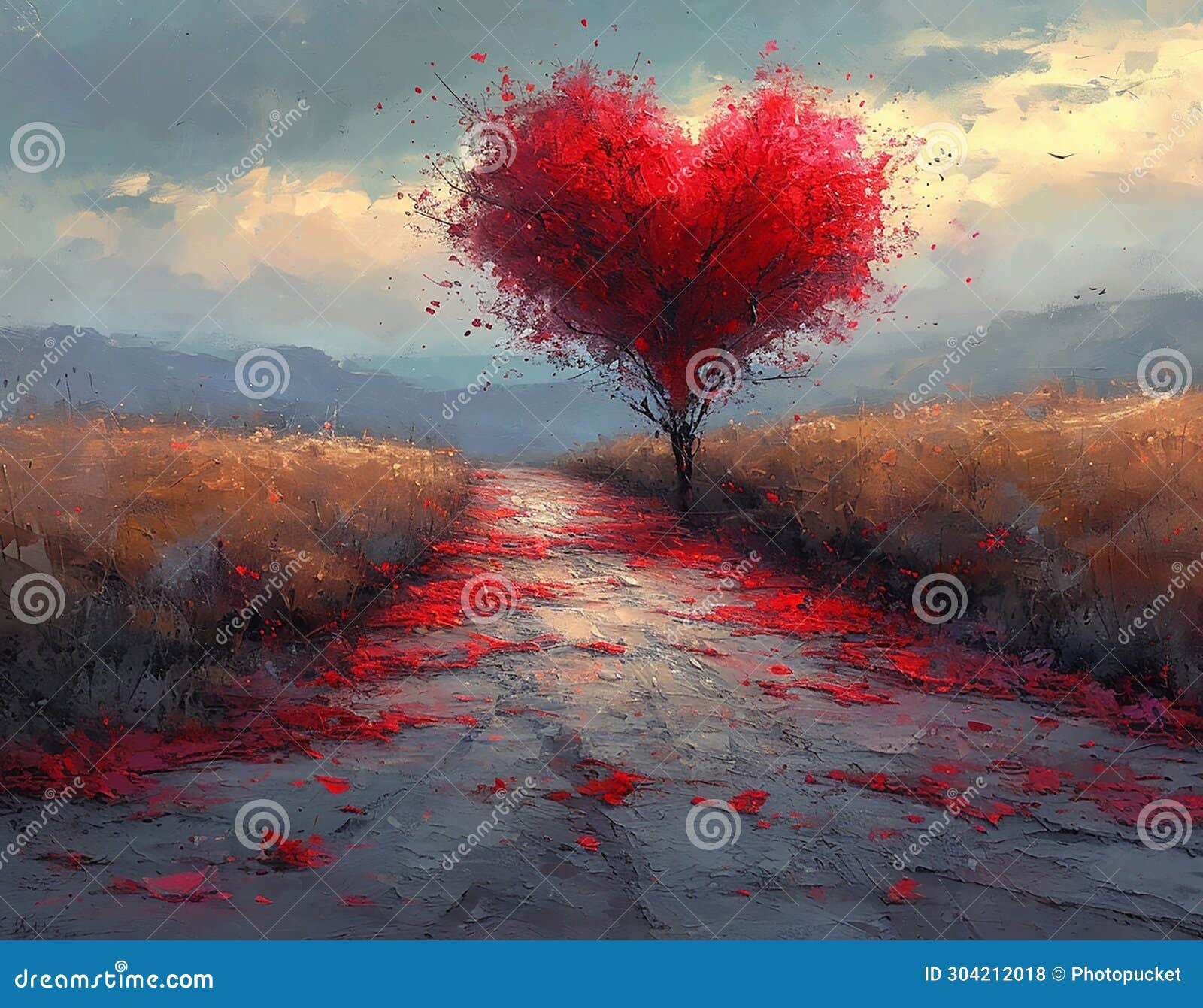 Pathway to love stock illustration. Illustration of plant - 304212018