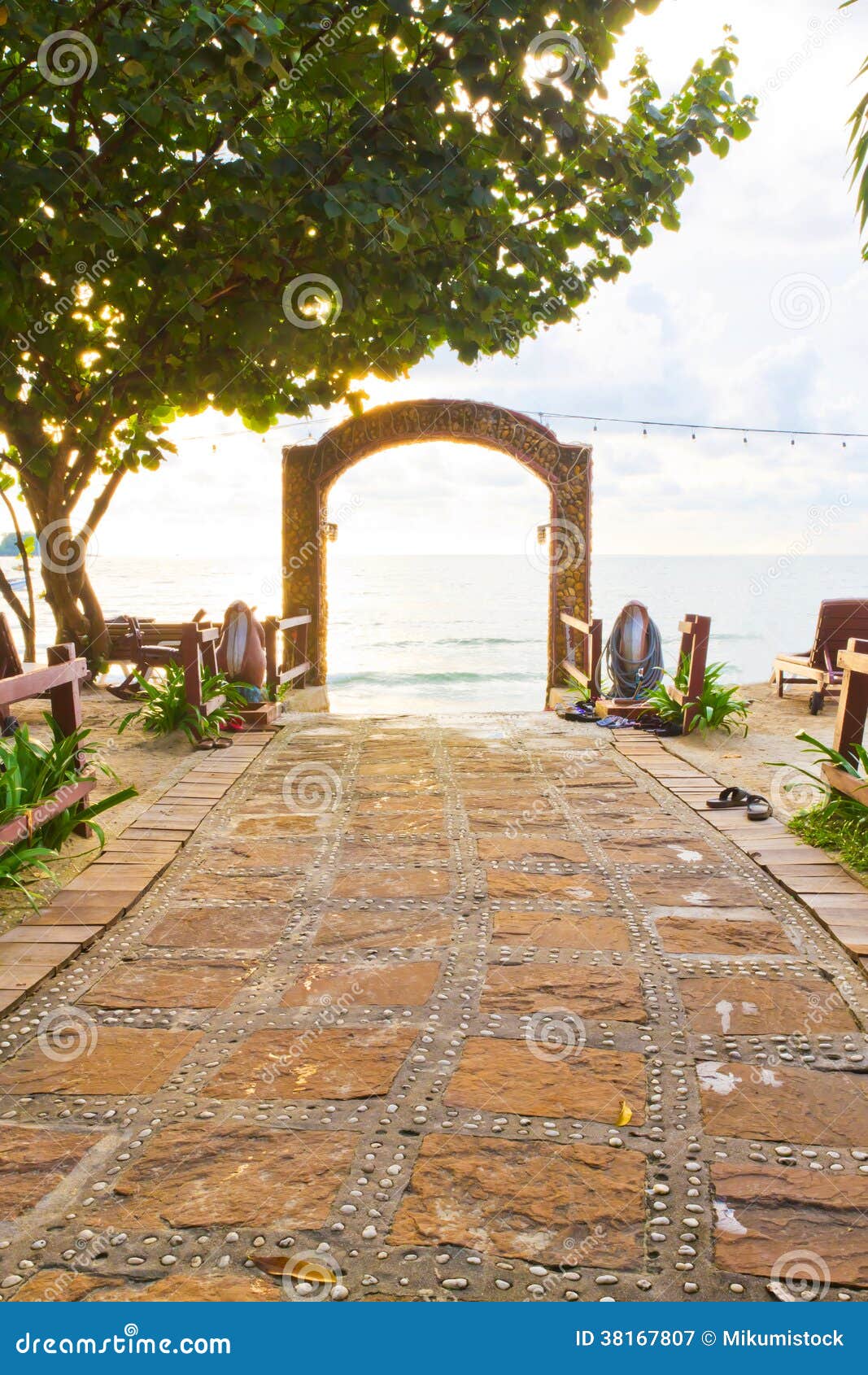Pathway to the sea stock image. Image of seascape, summer - 38167807