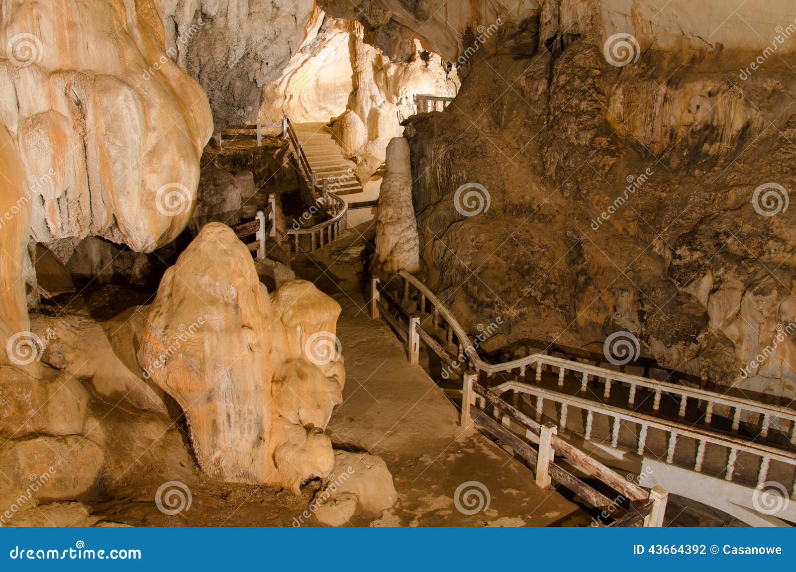 Pathway Underground Cave in Laos, with Stalagmites. Stock Photo - Image ...