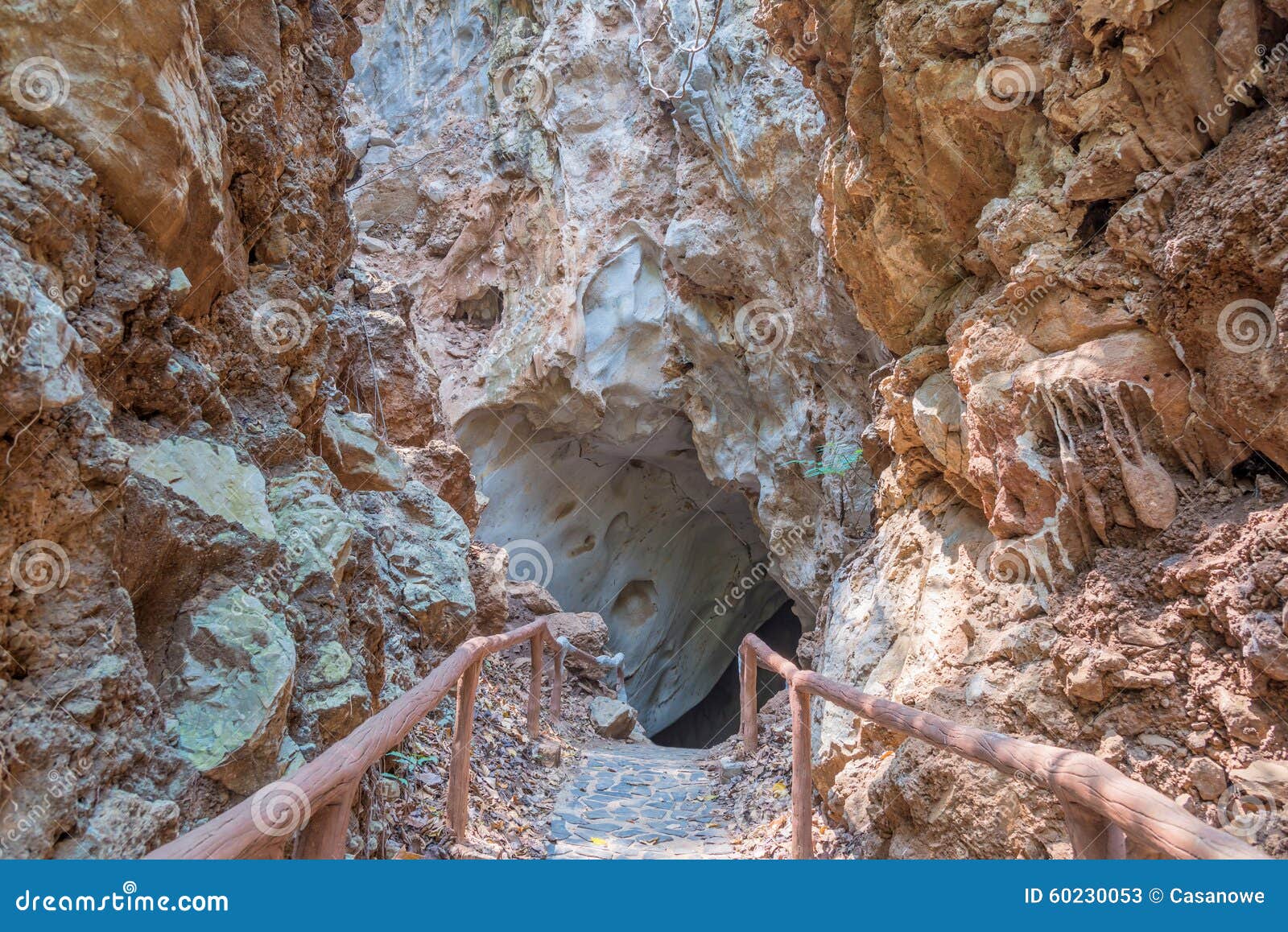 Pathway Underground Cave with Stalagmites and Stalactites Stock Image ...