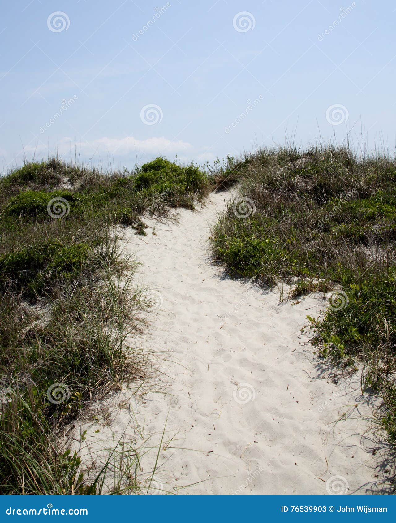 Pathway through Vegetation Over Sand Dunes Stock Image - Image of ...