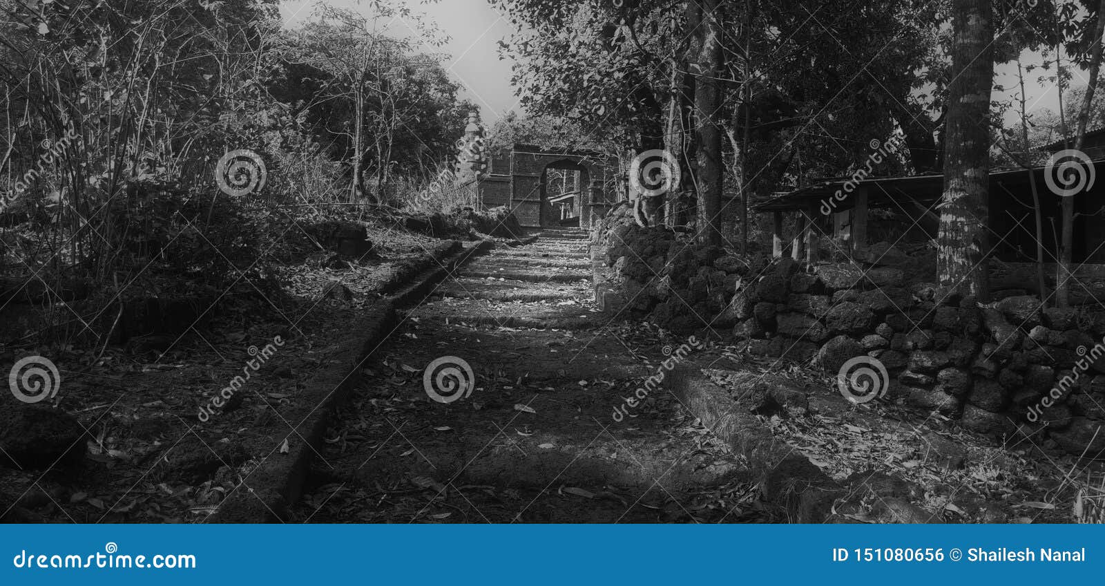 Pathway in village stock photo. Image of stone, indian - 151080656
