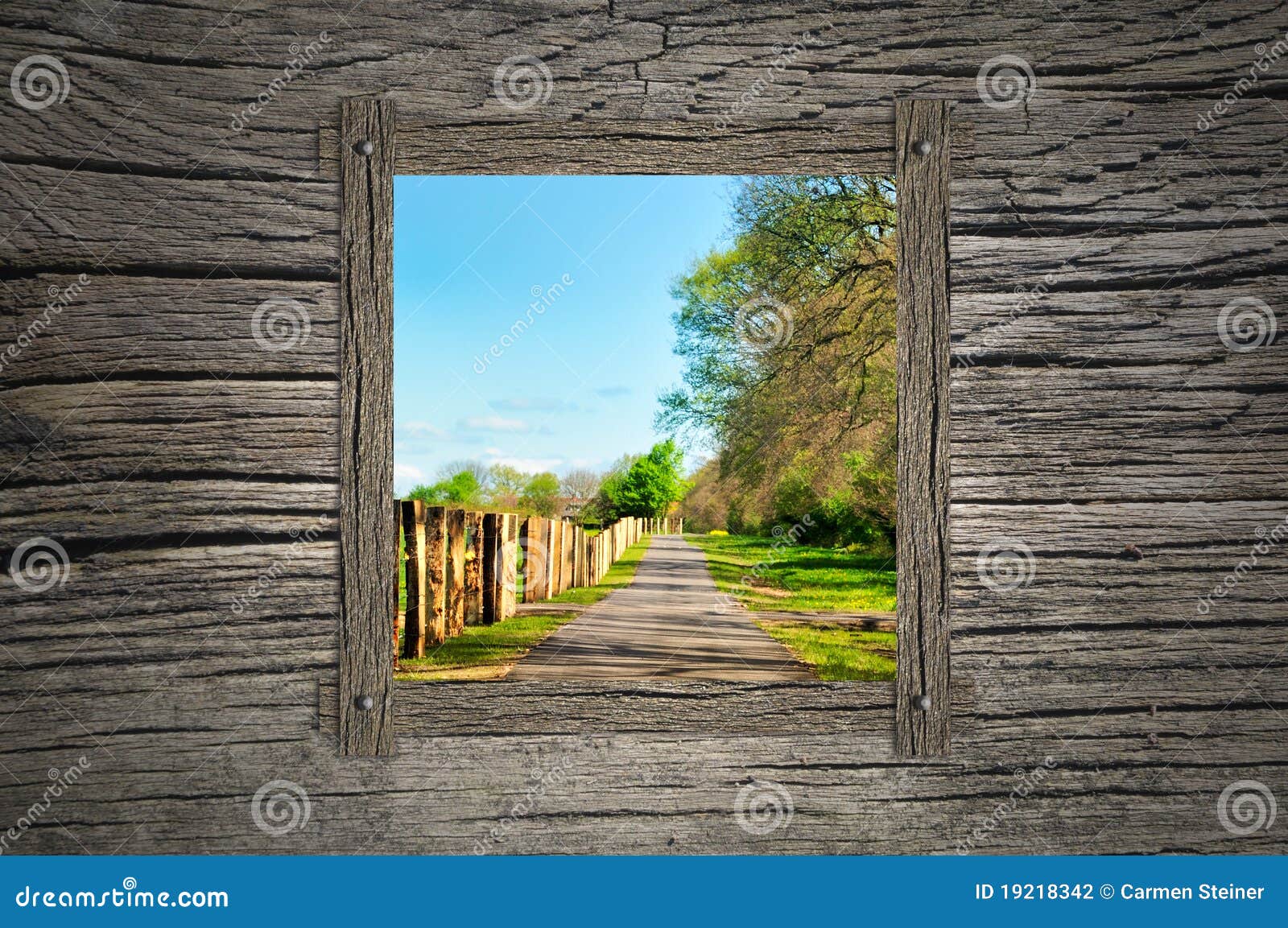 Pathway and wooden window stock photo. Image of home - 19218342
