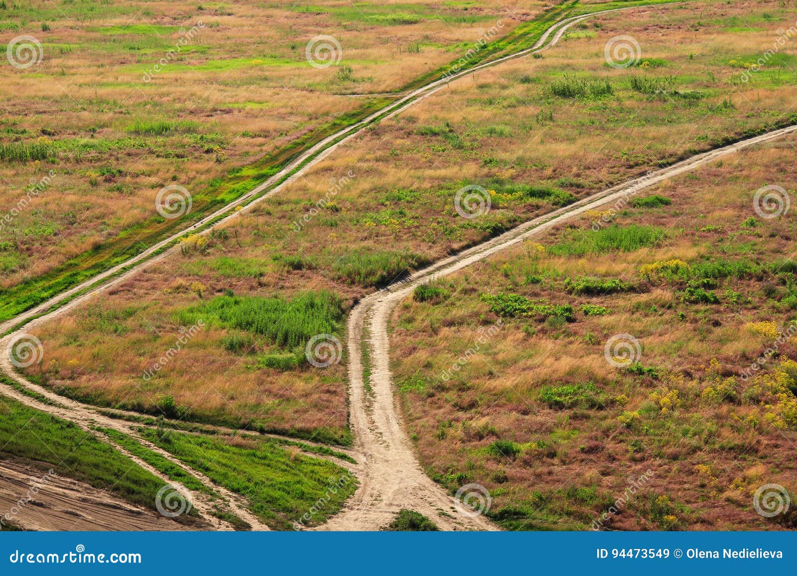 Pathways in open field stock image. Image of environment - 94473549