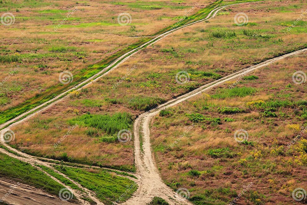 Pathways in open field stock image. Image of environment - 94473549