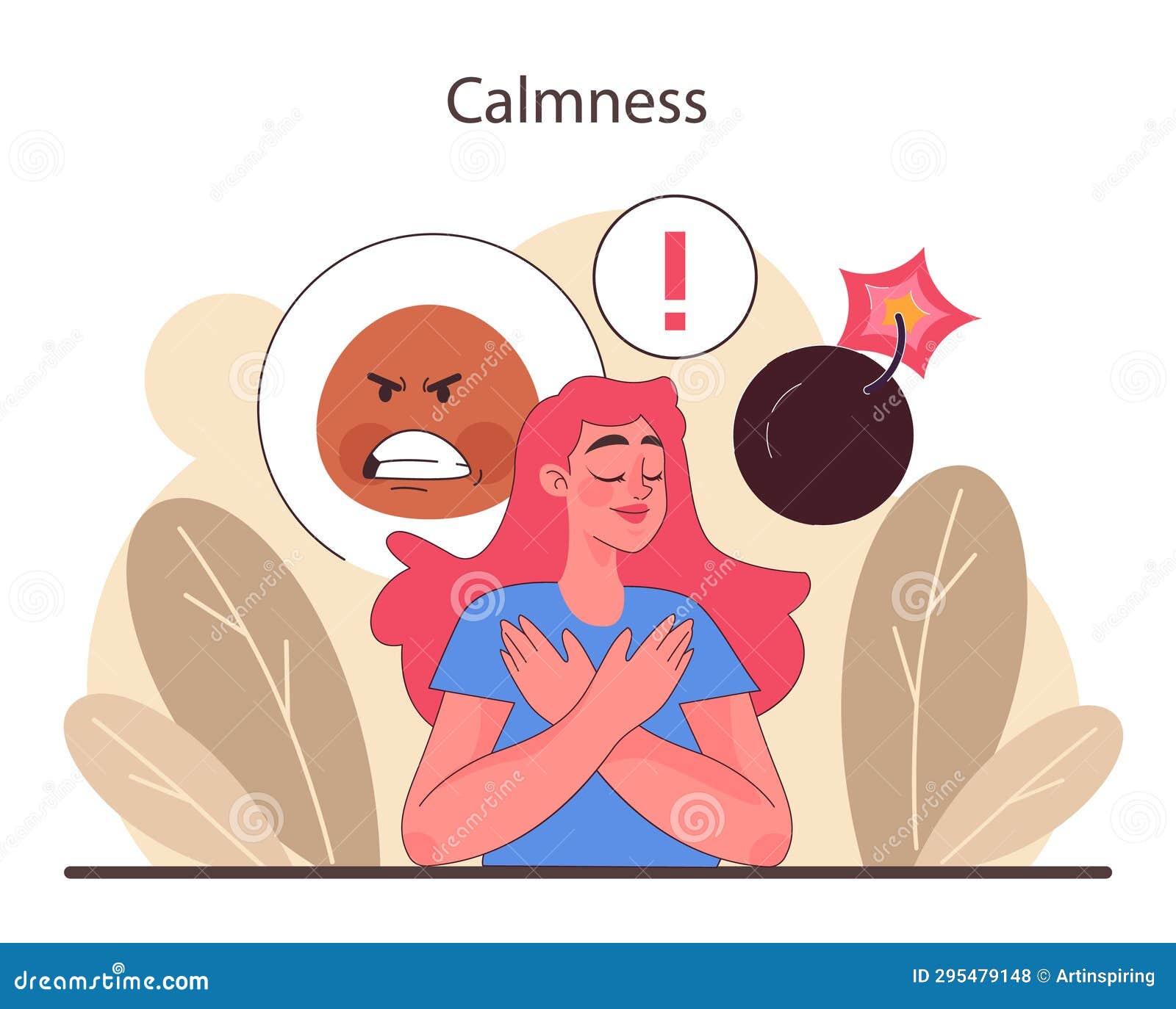 Patience. Calm Person Meditating and Finding Balance Stock Vector ...