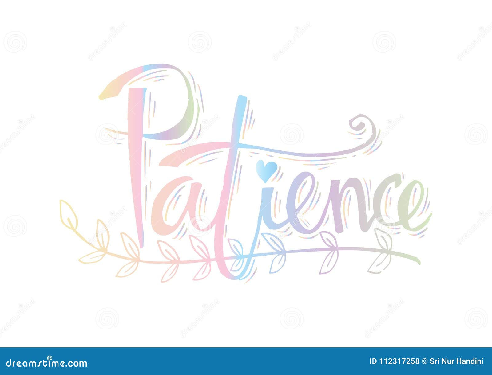 Patience lettering stock illustration. Illustration of sketch - 112317258