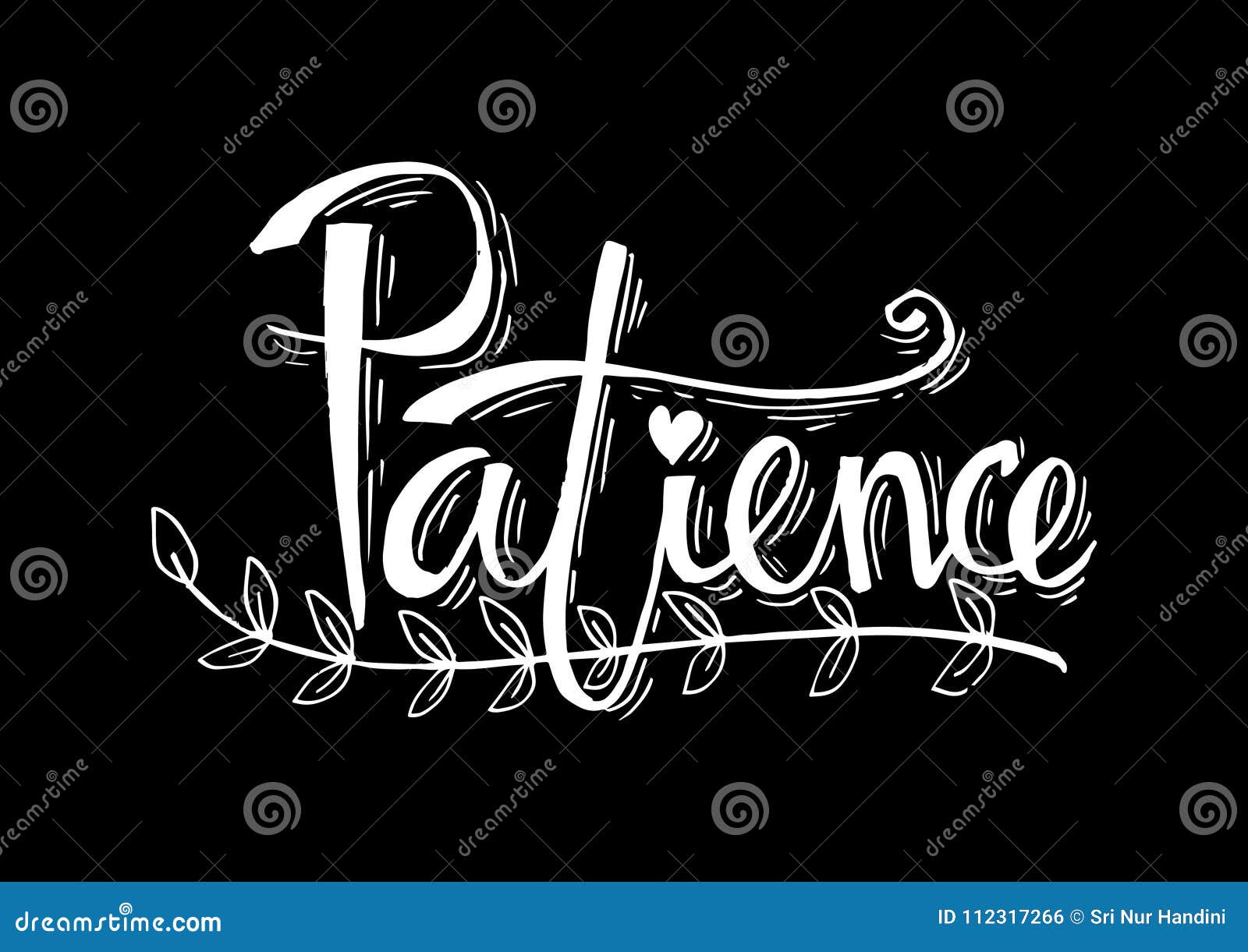 Patience lettering stock illustration. Illustration of concept - 112317266