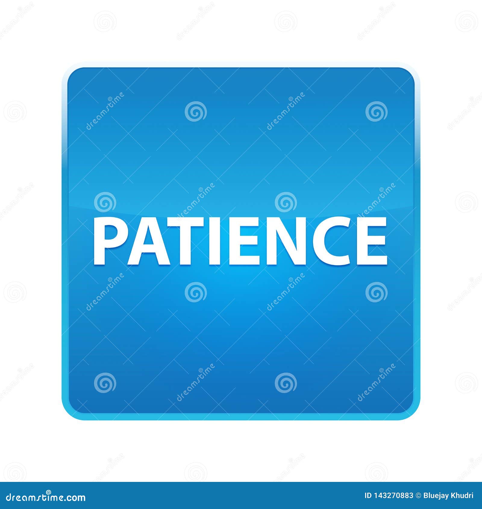 Patience Shiny Blue Square Button Stock Illustration - Illustration of ...
