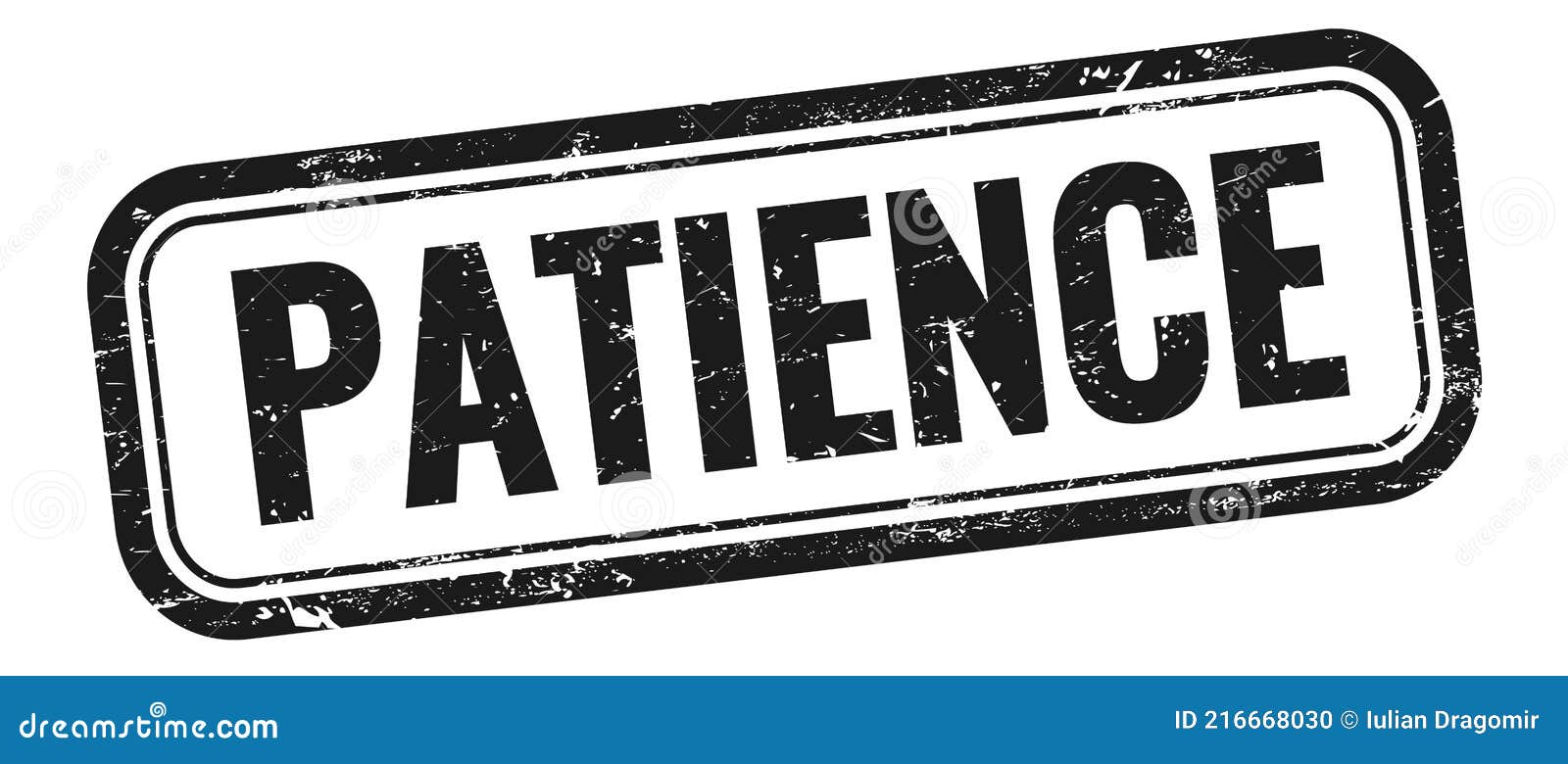 PATIENCE Text on Black Grungy Vintage Stamp Stock Illustration ...