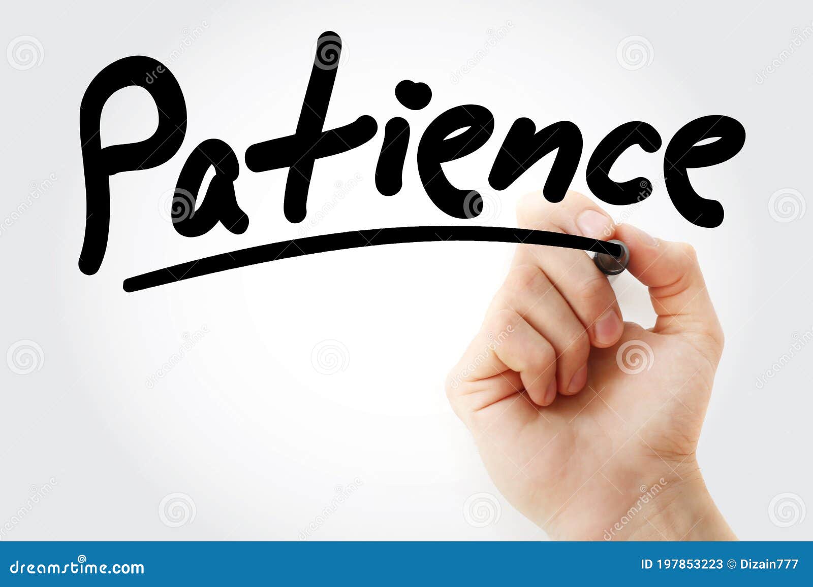 Patience text with marker stock image. Image of longsuffering - 197853223