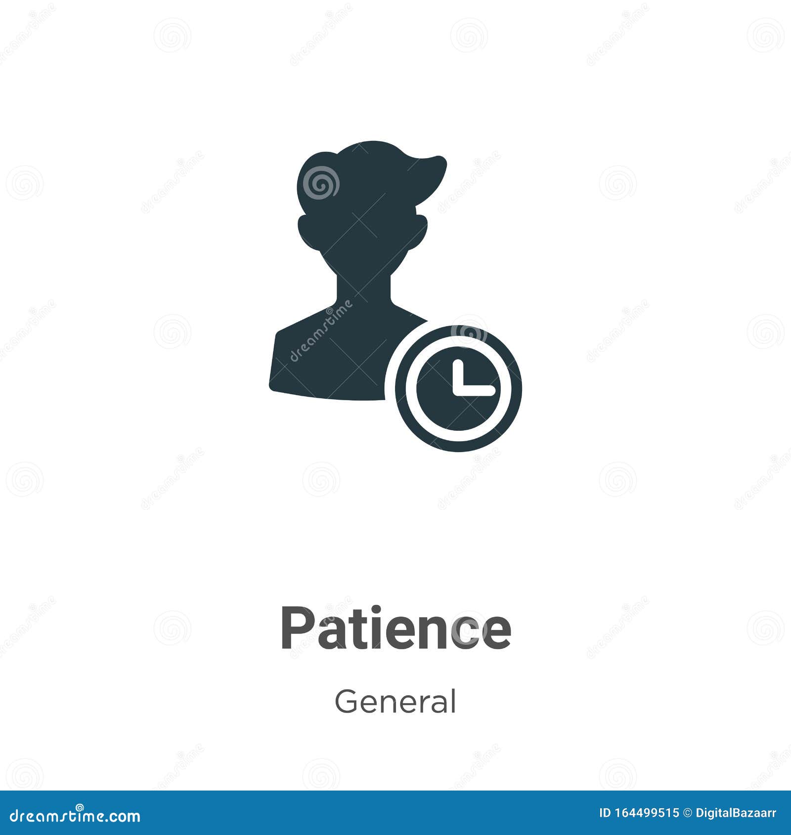 Patience Vector Icon on White Background. Flat Vector Patience Icon ...