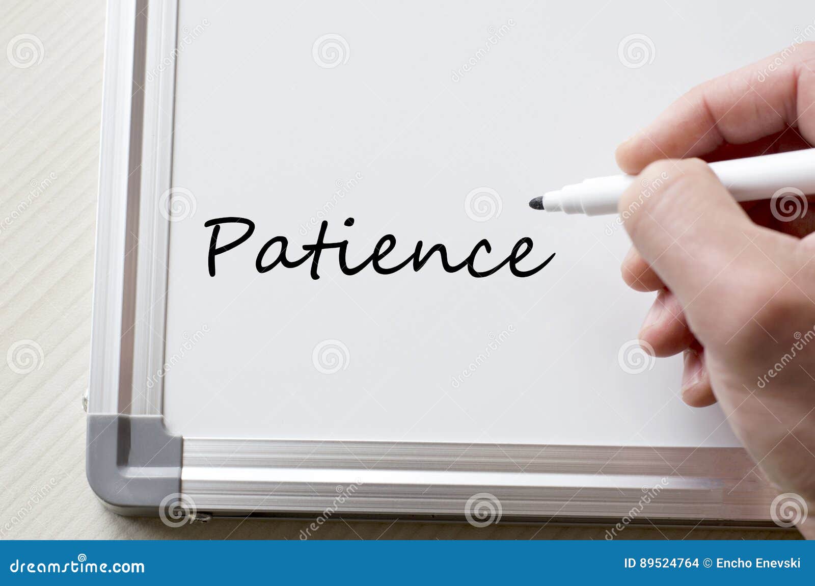 Patience Written on Whiteboard Stock Photo - Image of calmness, power ...