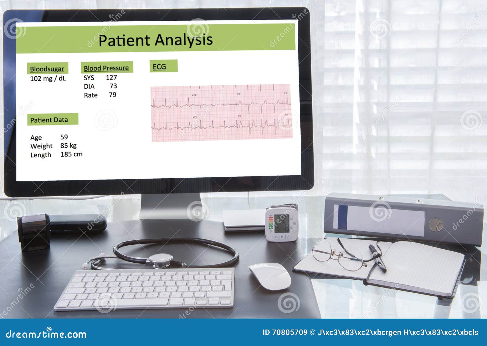 Patient Analysis on Computer Screen on Doctor S Workplace Stock ...
