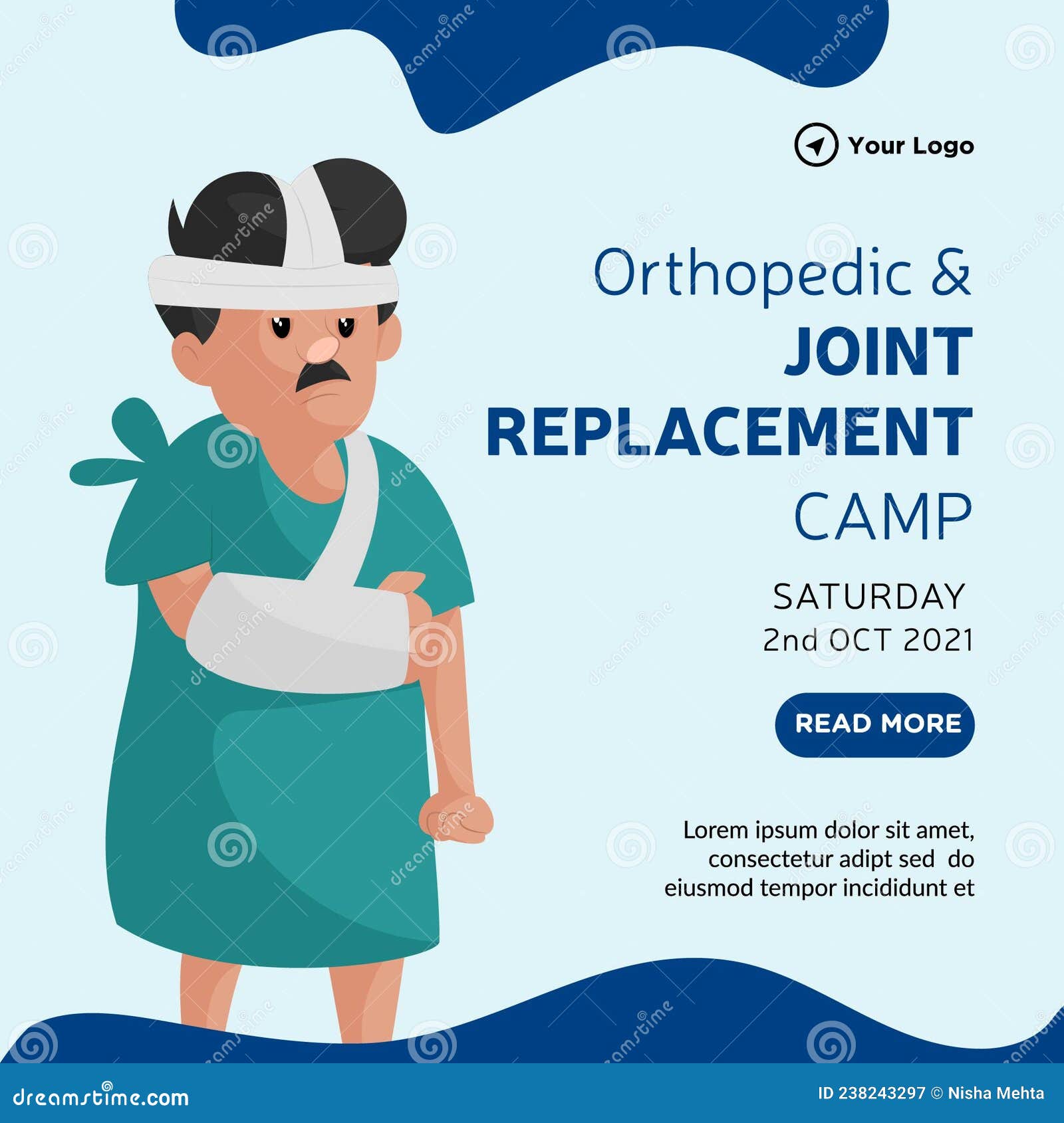 Banner Design of Orthopedic and Joint Replacement Camp Stock Vector ...