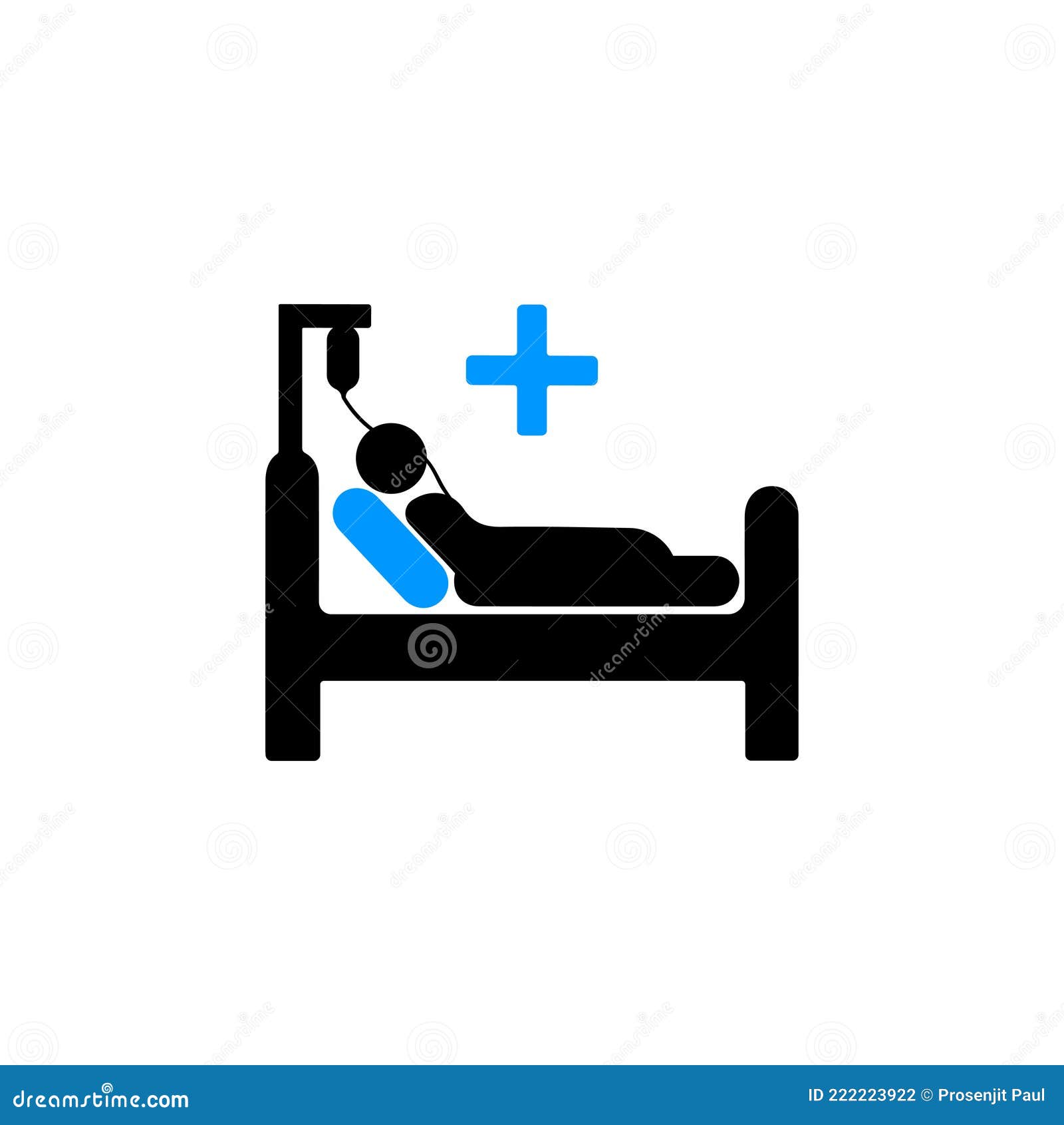 Patient on Bed in Hospital Icon Stock Vector - Illustration of medical ...
