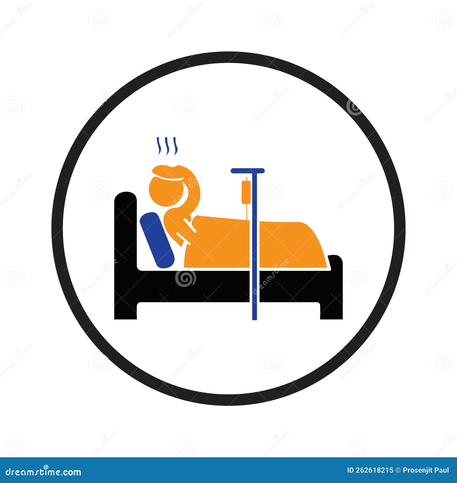 Patient on bed icon stock vector. Illustration of care - 262618215