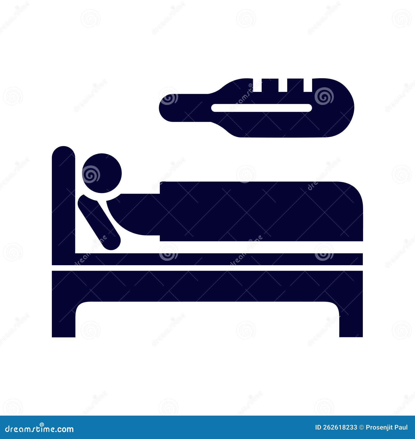 Patient on bed icon stock vector. Illustration of illness - 262618233