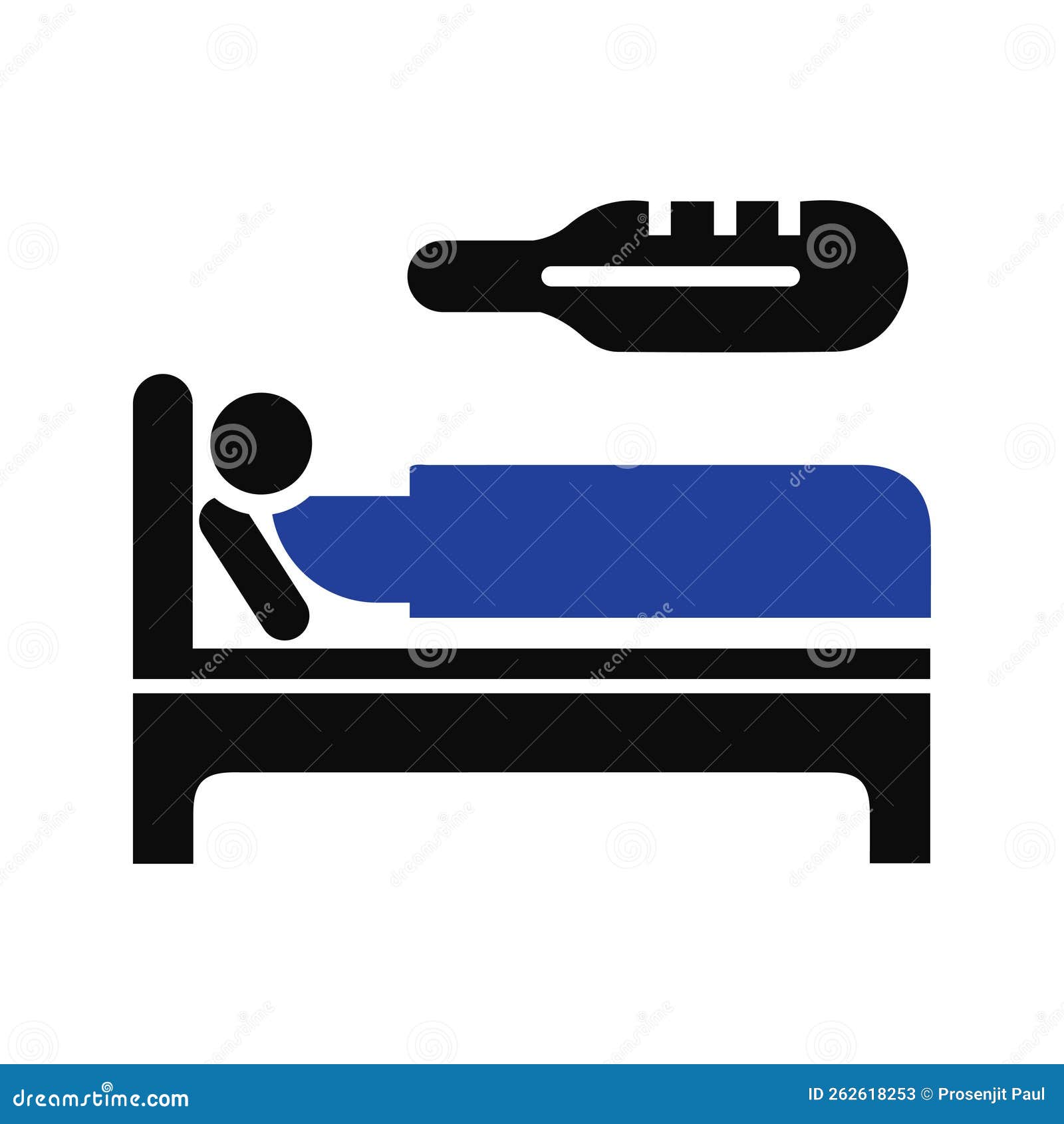 Patient on bed icon stock vector. Illustration of help - 262618253
