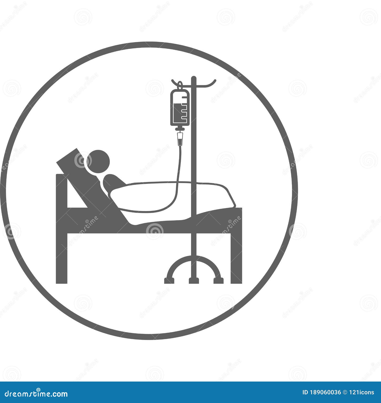 Patient on Bed Icon / Gray Vector Graphics Stock Vector - Illustration ...