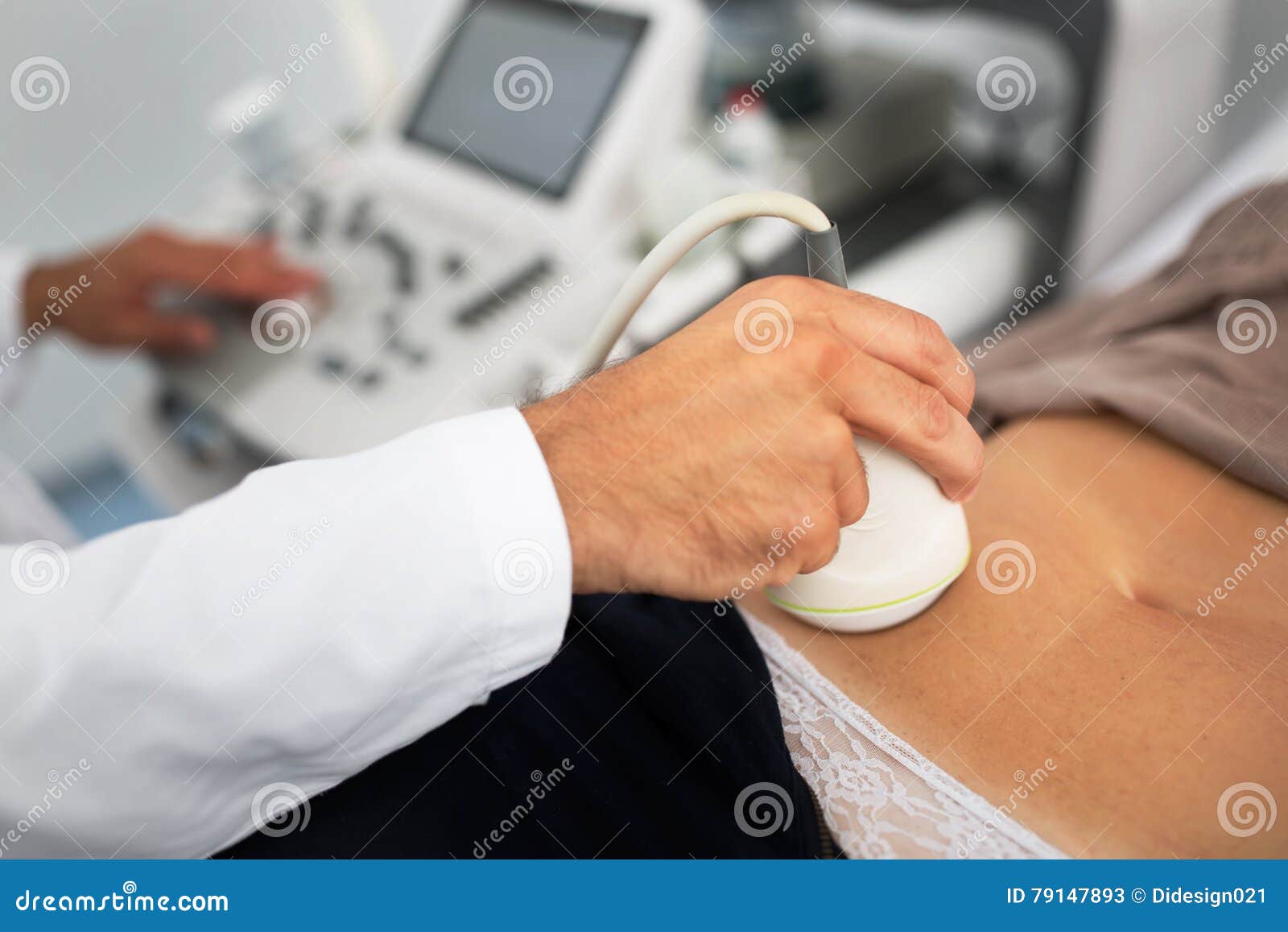 Patient Being Checked with Ultrasound Equipment Stock Image - Image of ...