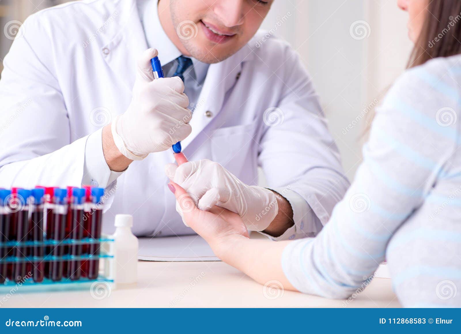 The Patient during Blood Test Sampling Procedure Taken for Analysis ...