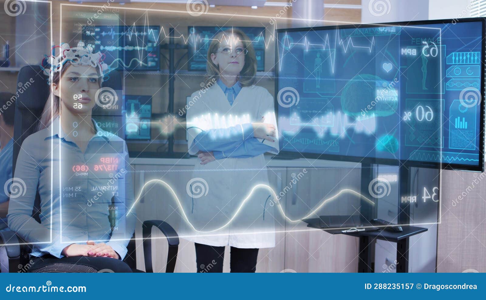 Patient Brain Scan, AR Visualization Stock Image - Image of doctor ...