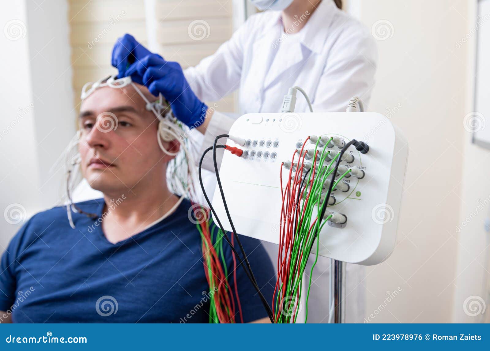 Patient Brain Testing Using Encephalography at Medical Center Stock ...