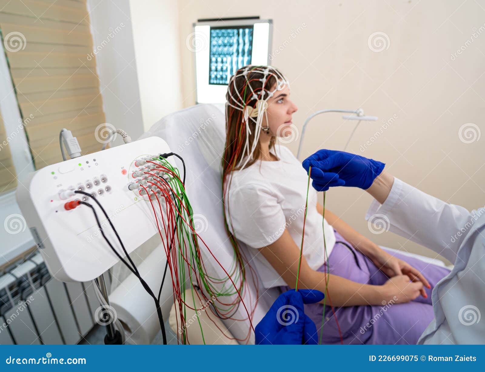 Patient Brain Testing Using Encephalography at Medical Center Stock ...