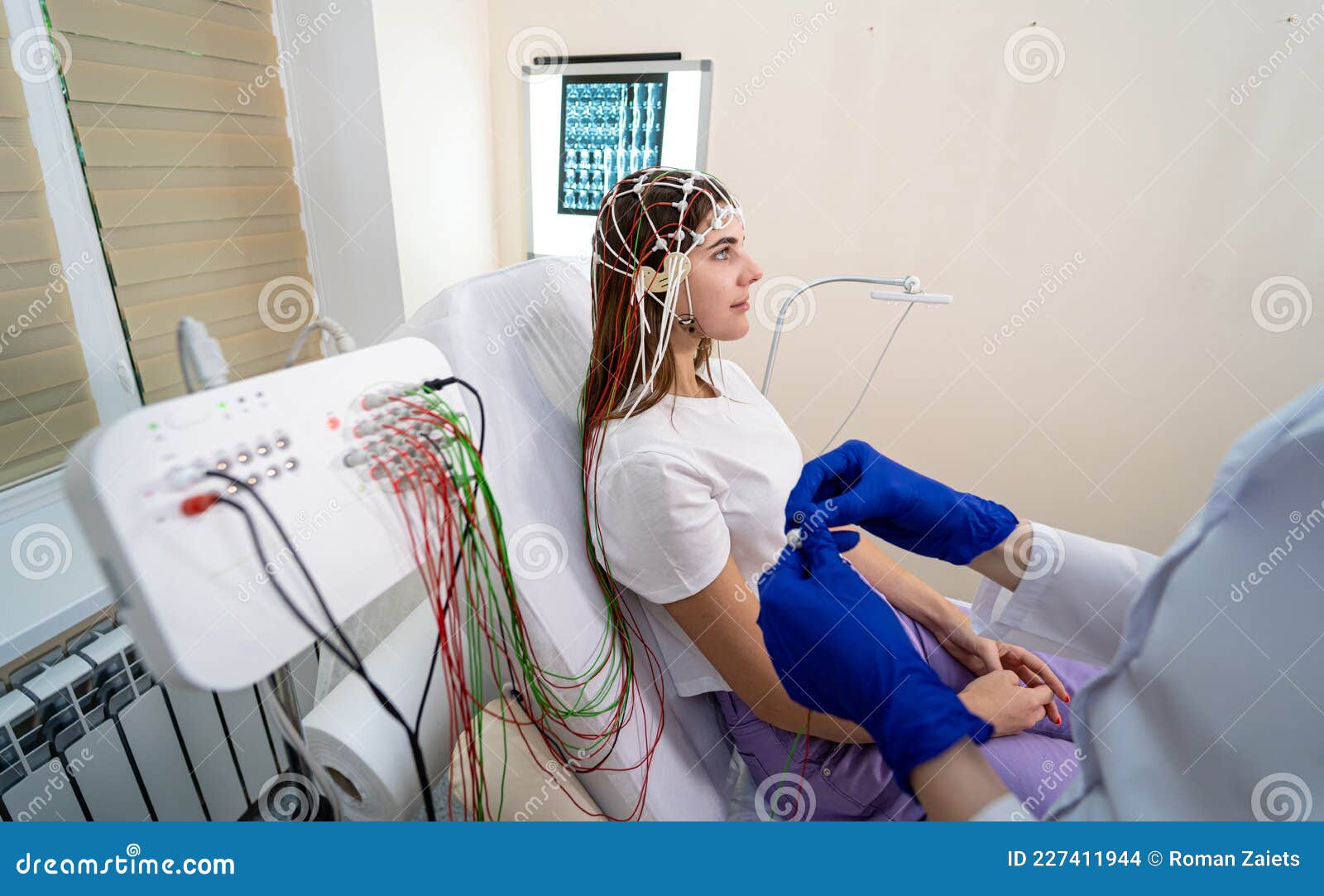 Patient Brain Testing Using Encephalography at Medical Center Stock ...
