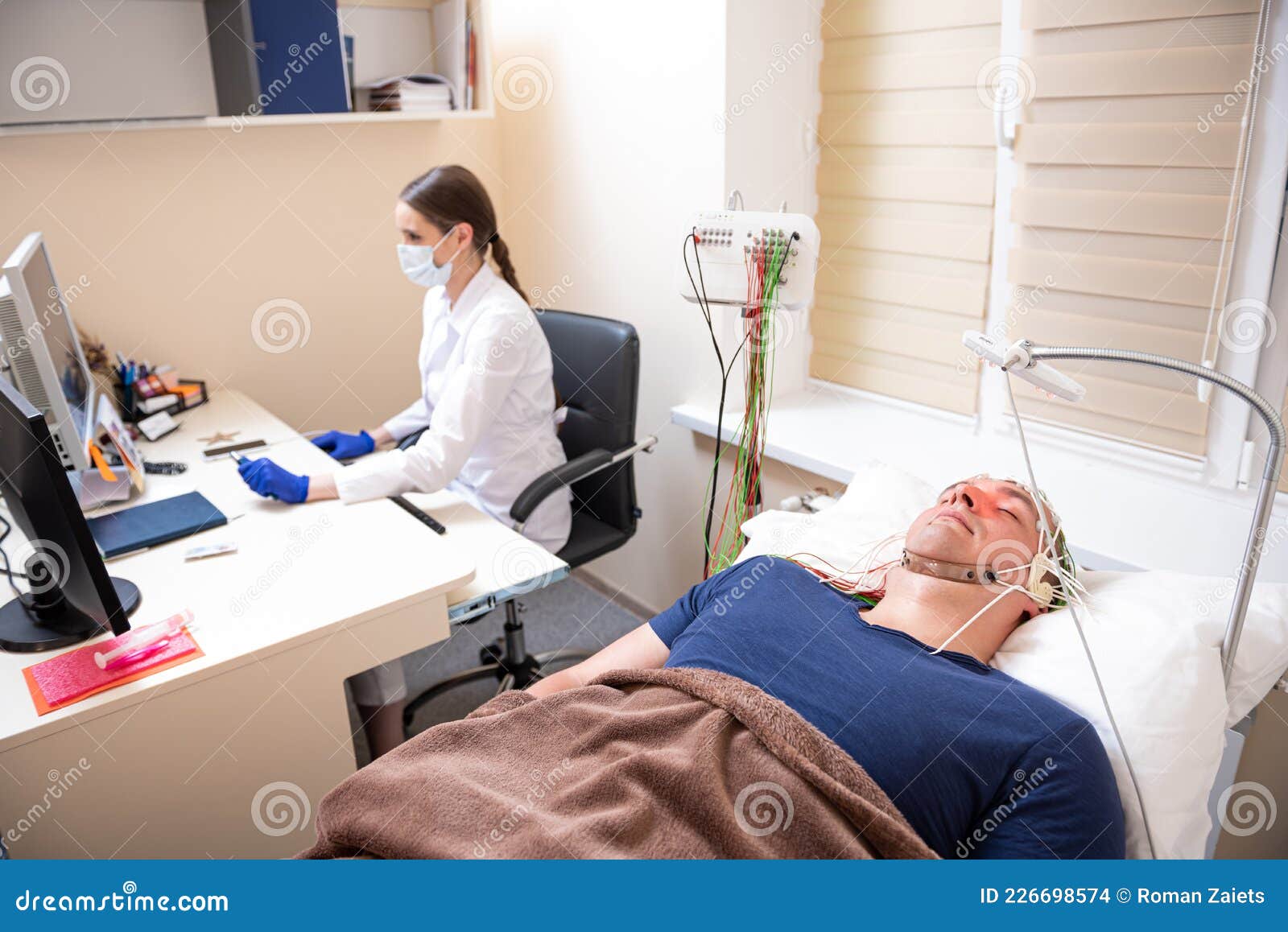 Patient Brain Testing Using Encephalography at Medical Center Stock ...