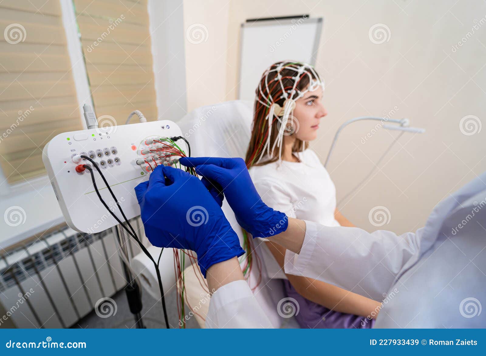Patient Brain Testing Using Encephalography at Medical Center Stock ...