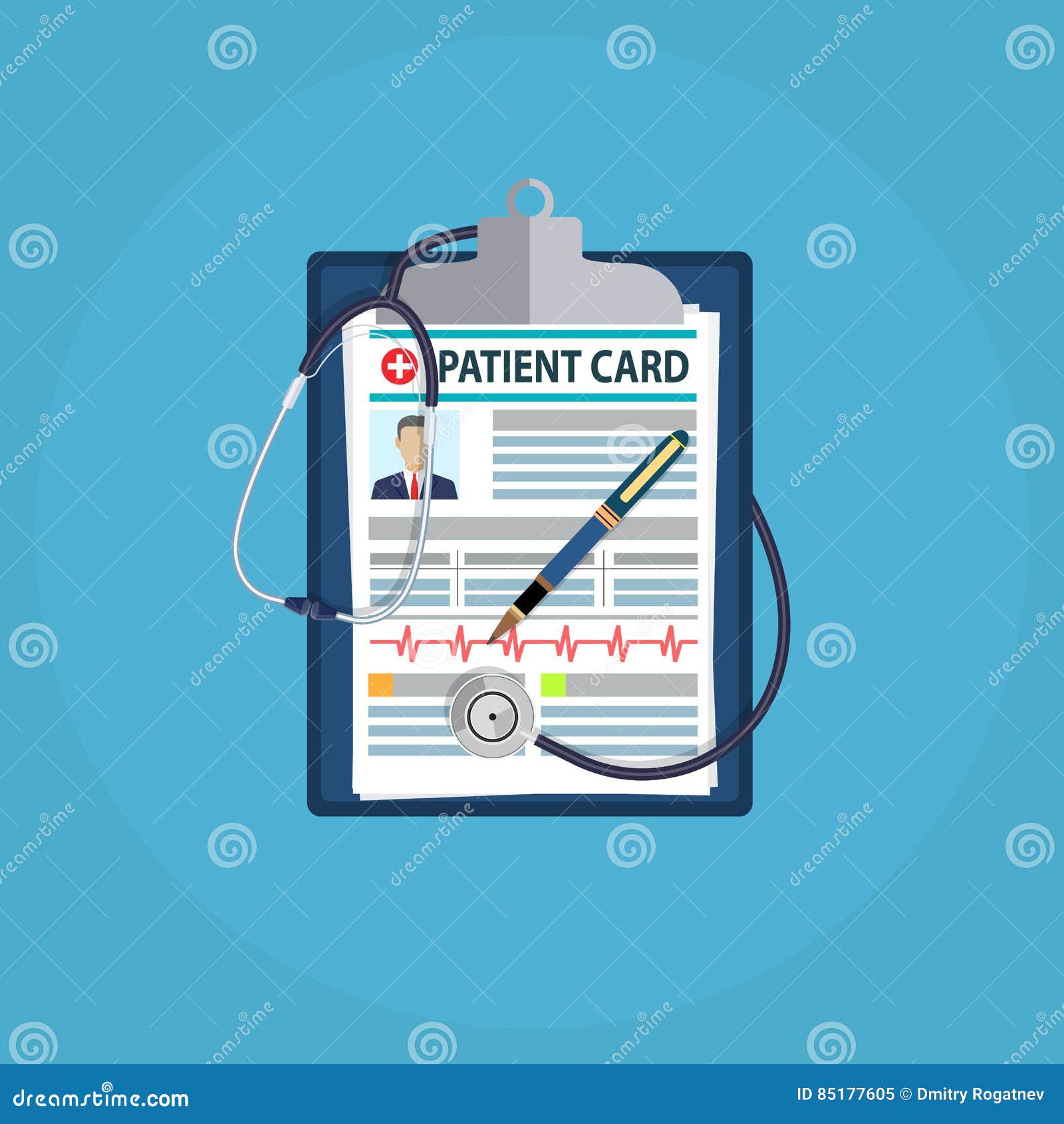 Patient card concept stock vector. Illustration of document - 85177605