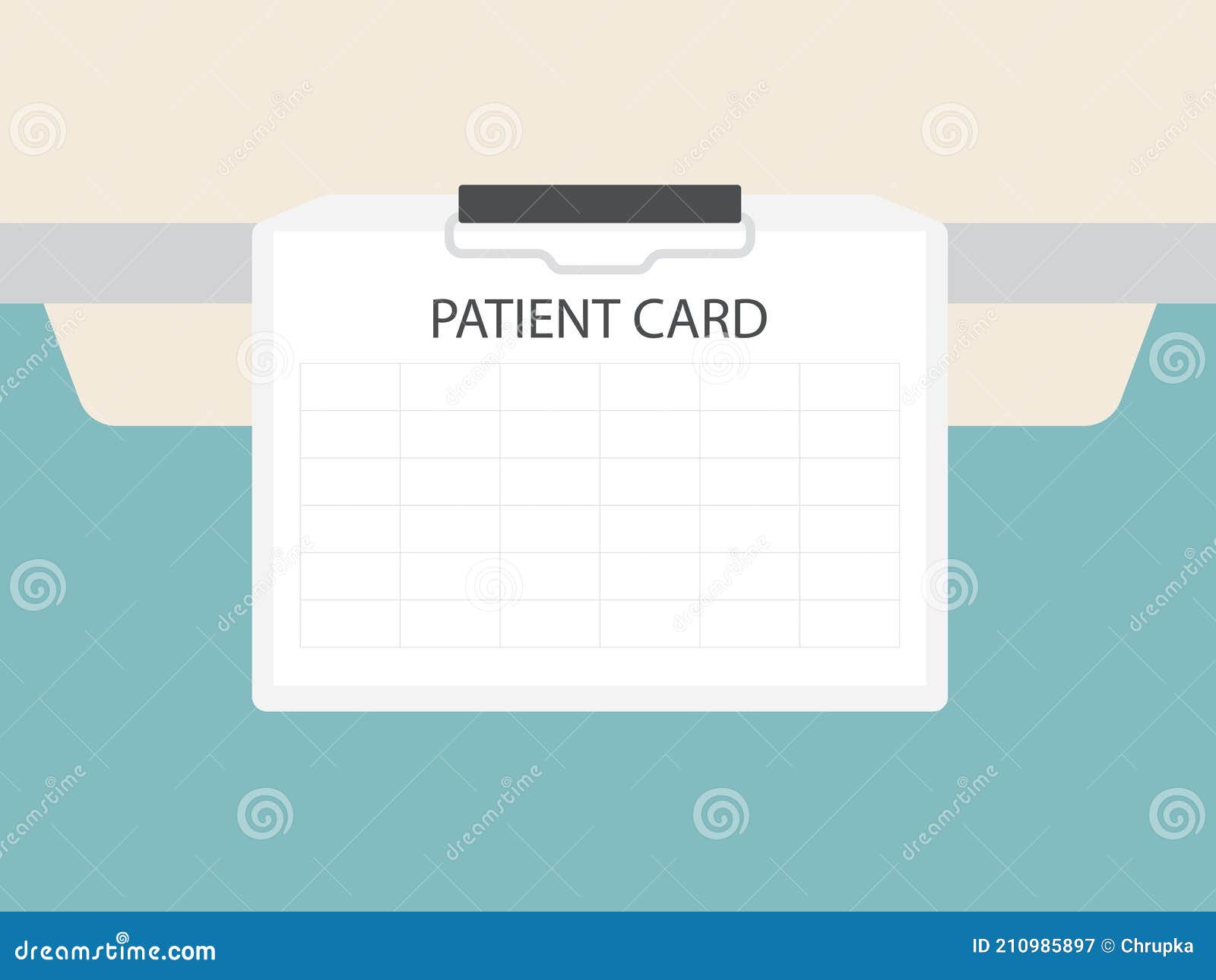 Patient Card Hanging on Hospital Bed Stock Vector - Illustration of ...