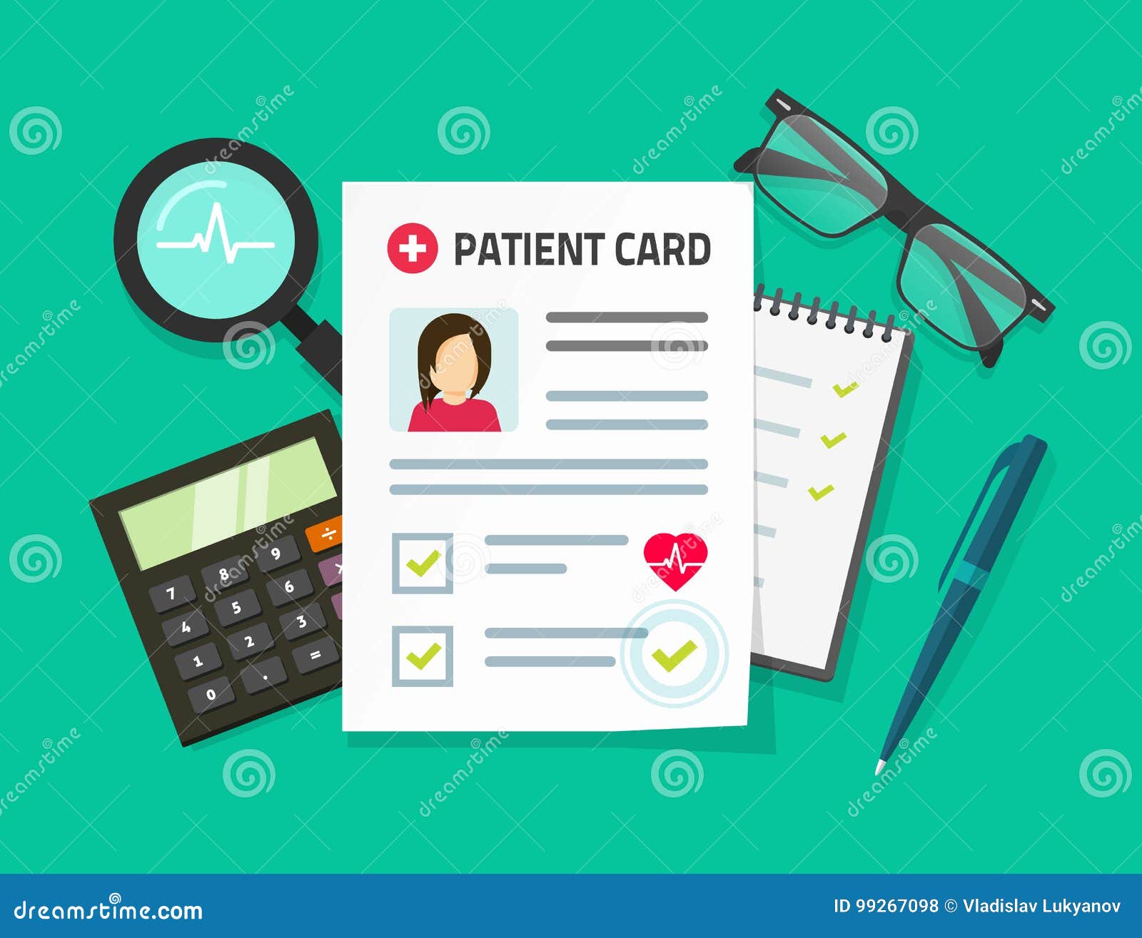Patient Card Vector Illustration, Flat Cartoon Medical Records Document ... Patient Card Vector Illustration, Flat Cartoon Medical Records Document ...
