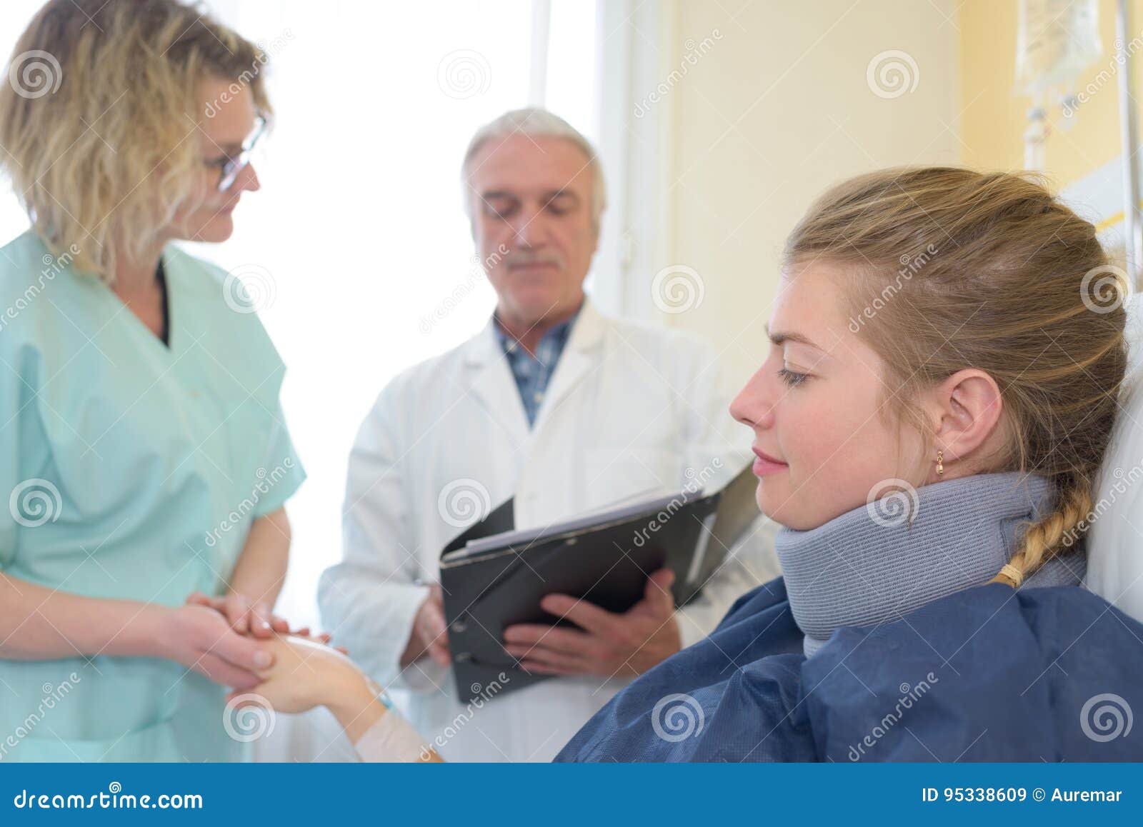 Patient with Cervical Collar in Clinic Stock Image - Image of ...